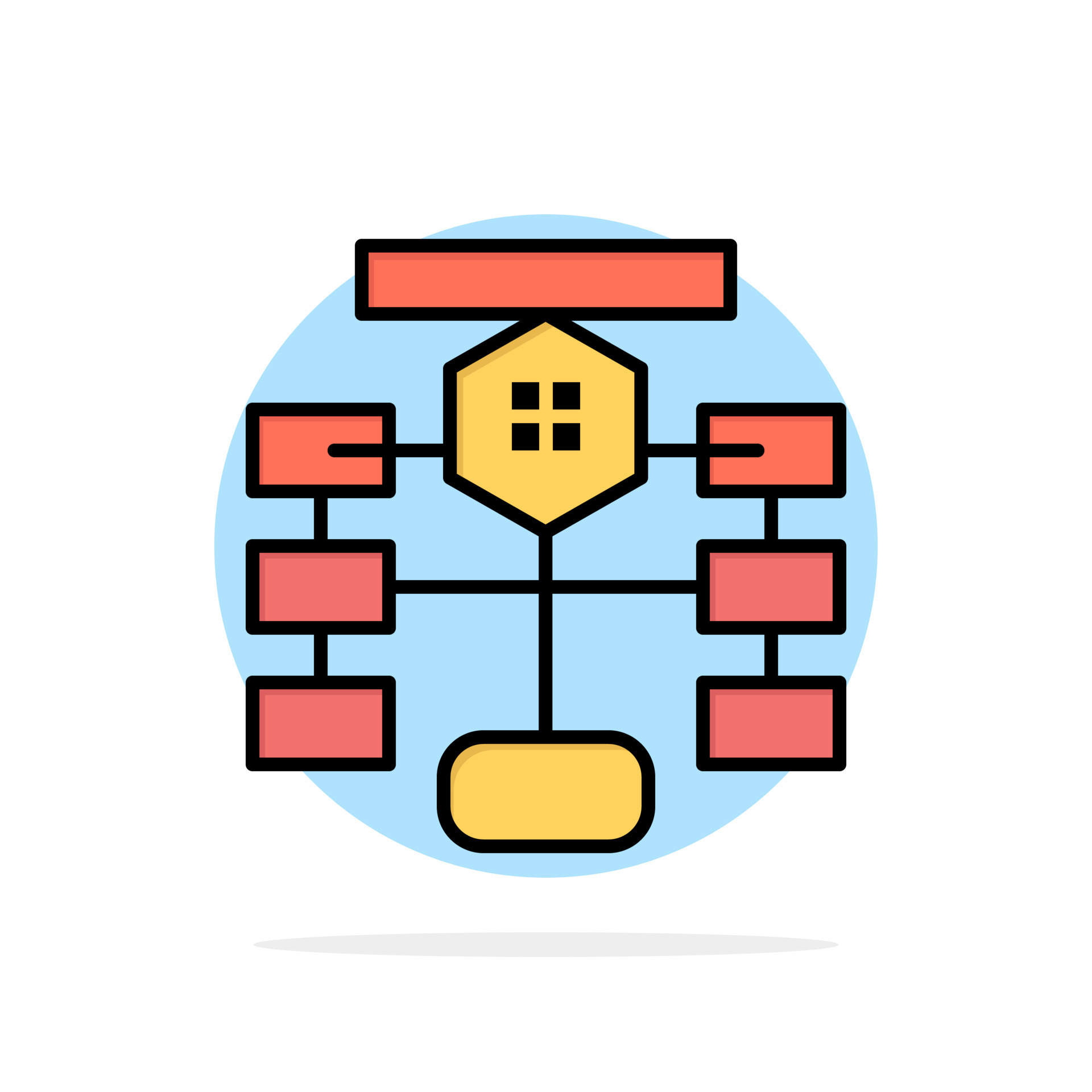 Flowchart Flow Chart Data Database Abstract Circle Background Flat