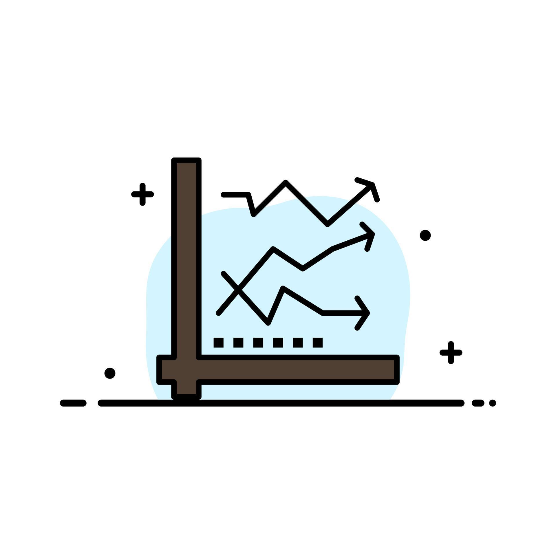 Graph Analysis Analytic Analytics Chart Data Business Flat Line Filled Icon Vector Banner ...