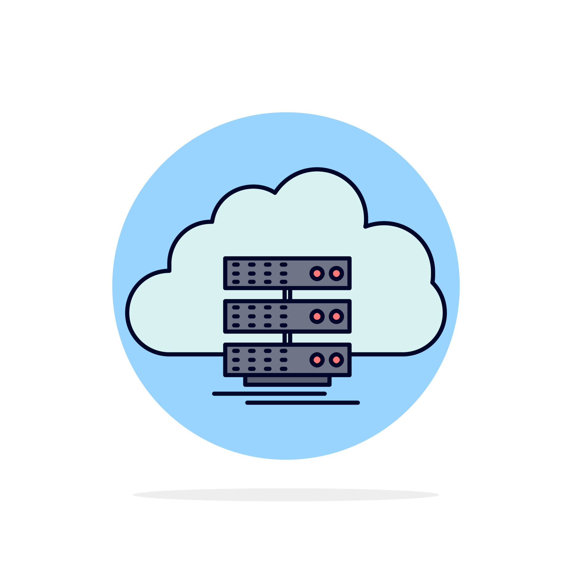 Cloud Storage Computing Data Flow Flat Color Icon Vector 19113113 Vector Art At Vecteezy