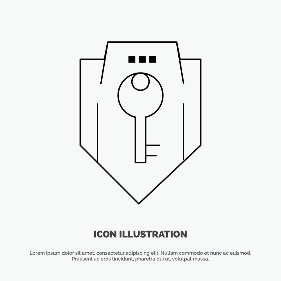 Access Key Protection Security Shield Line Icon Vector 19113296 Vector Art At Vecteezy