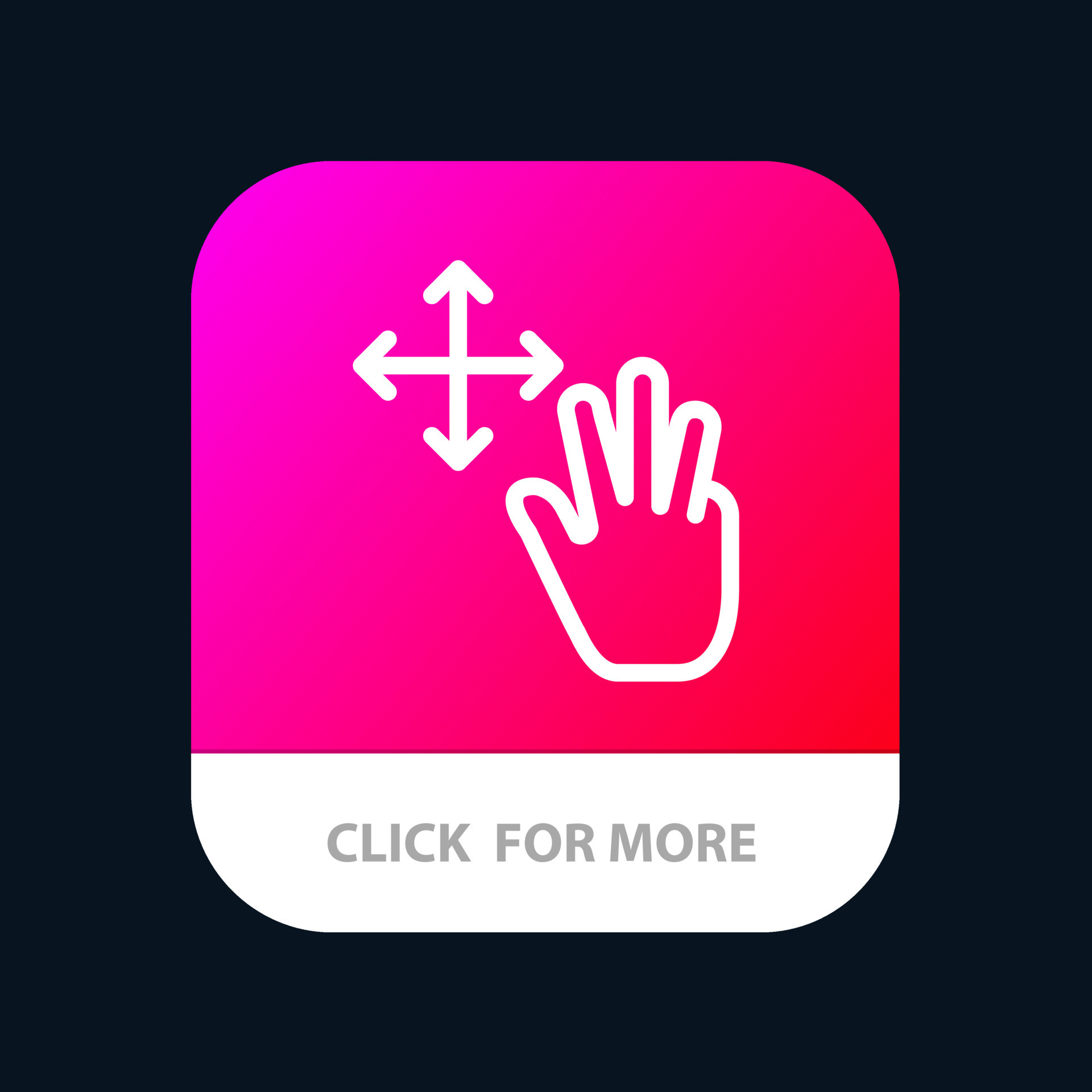 Three Finger Gestures Hold Mobile App Button Android and IOS Line Version 19113368 Vector Art at ...