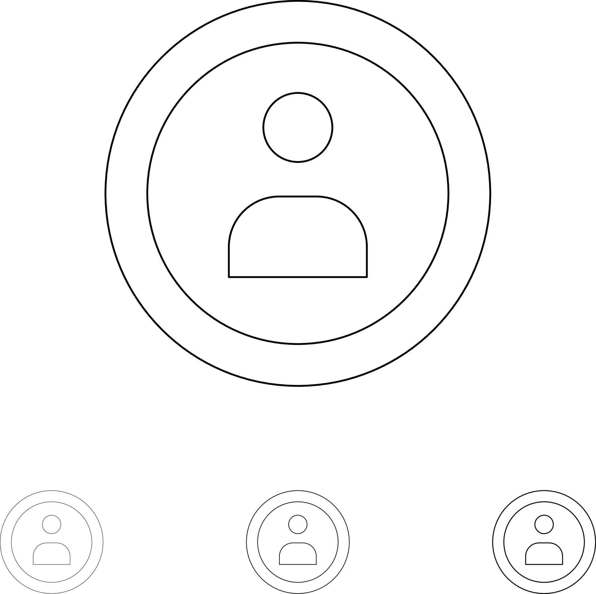 Interface Navigation User Bold And Thin Black Line Icon Set 19113474 Vector Art At Vecteezy