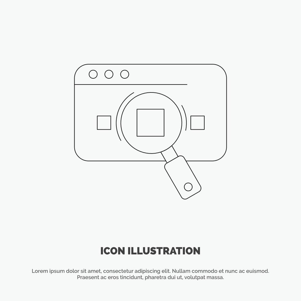 Research Analytic Analytics Data Information Search Web Line Icon