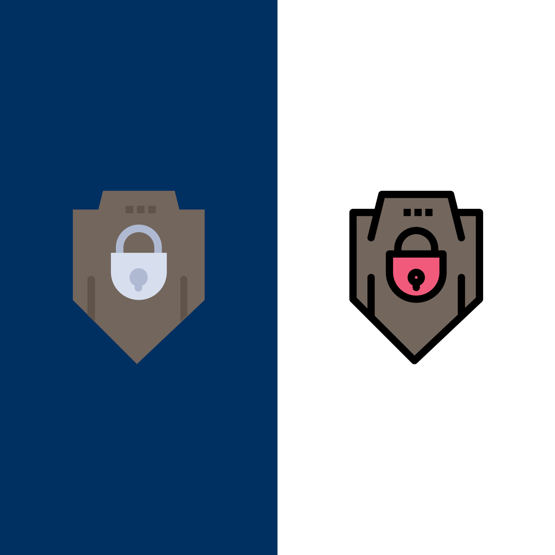 Internet Password Shield Web Security Icons Flat And Line Filled Icon Set Vector Blue Background