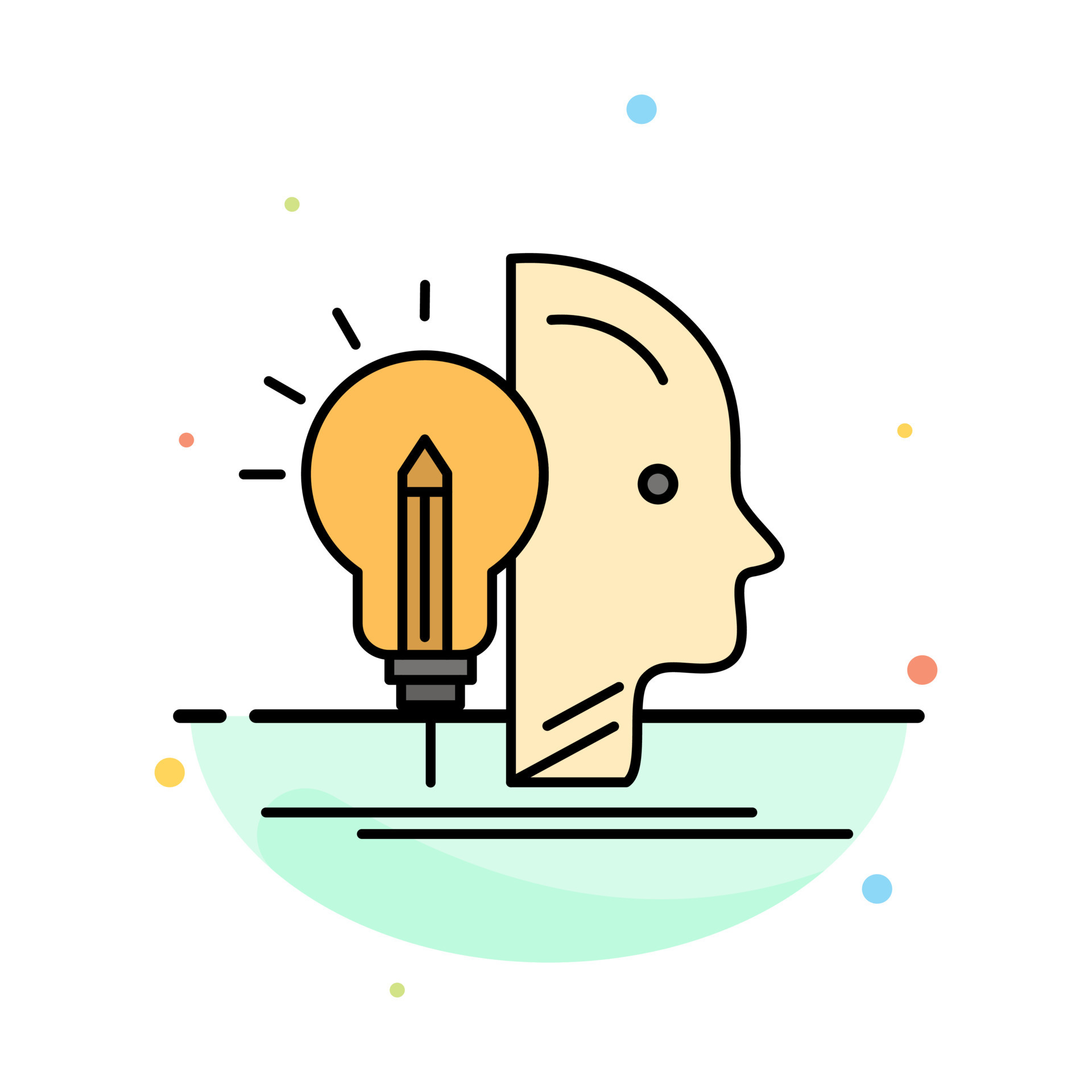 User Mind Making Programming Abstract Flat Color Icon Template 19113845 ...