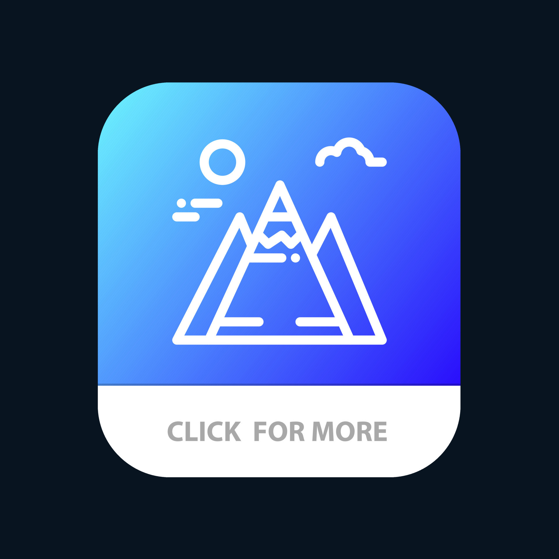 Landscape Mountain Sun Mobile App Button Android and IOS Line Version 19116644 Vector Art at ...