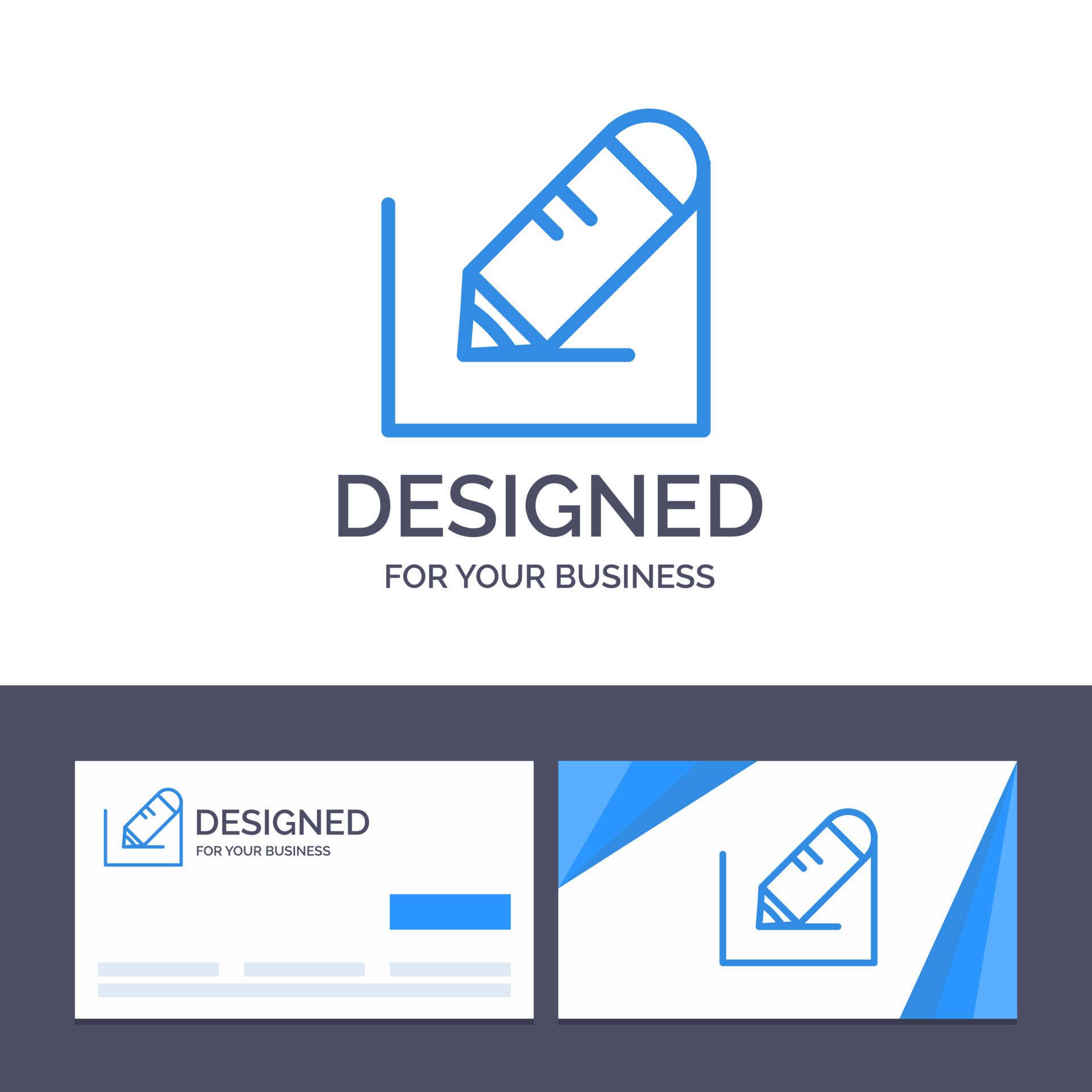 Creative Business Card And Logo Template Pencil Write Text School Creative Business Card And Logo Template Pencil Write Text School