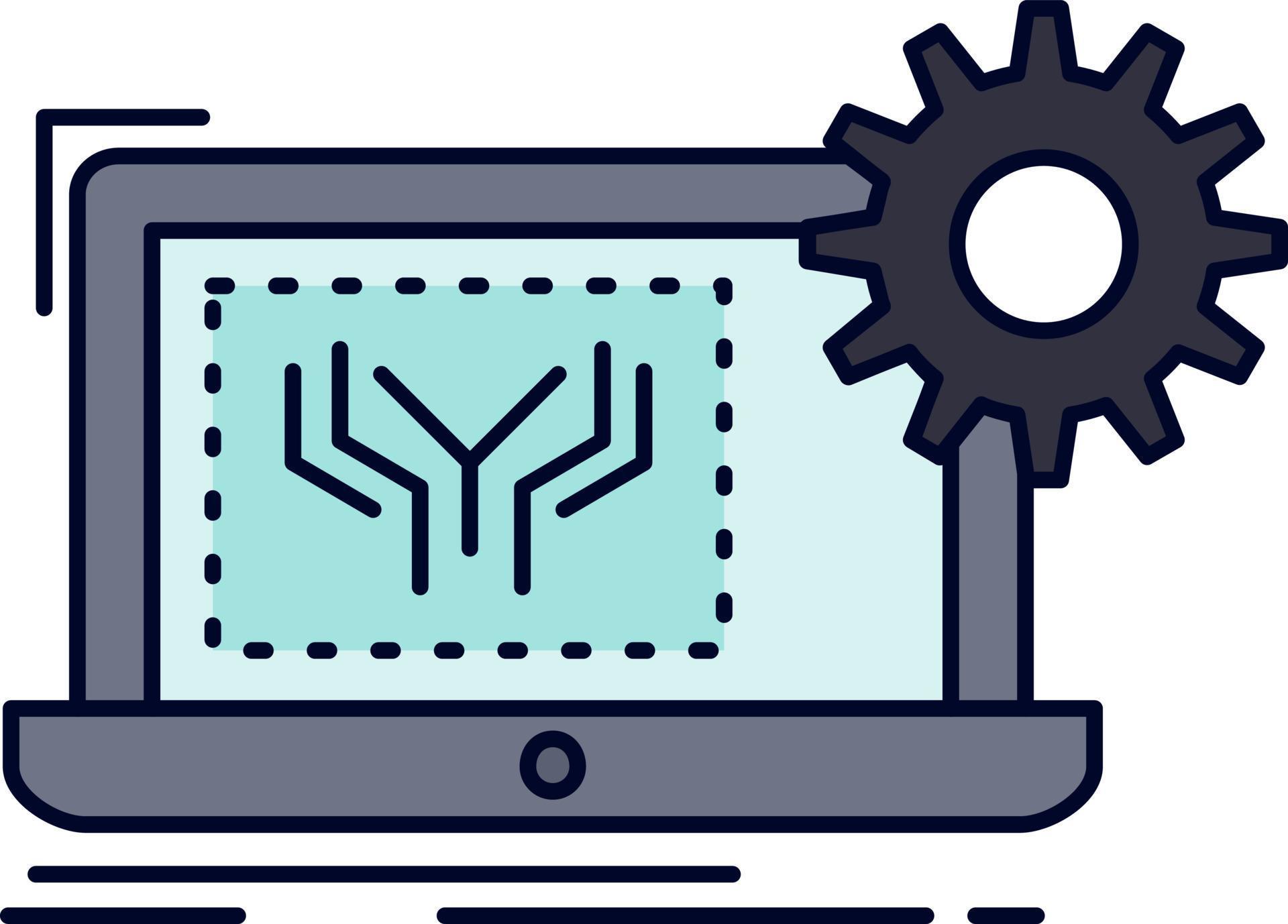 Blueprint Circuit Electronics Engineering Hardware Flat Color Icon