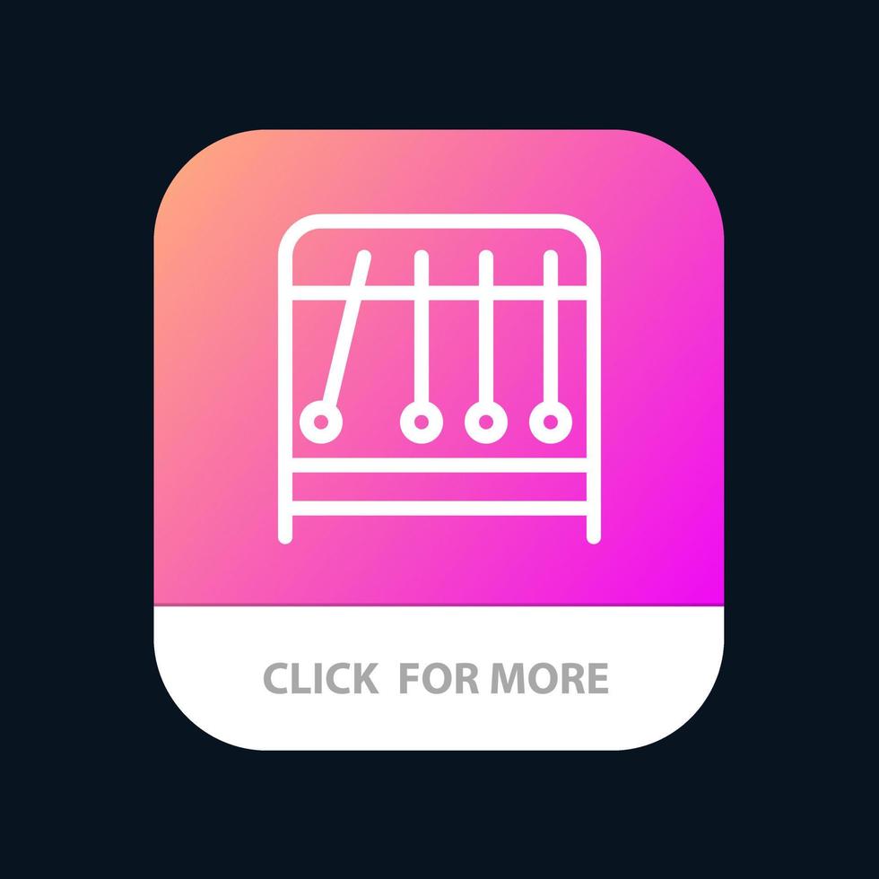 Physics Pendulum Science Mobile App Button Android And Ios Line Version 19116953 Vector Art At