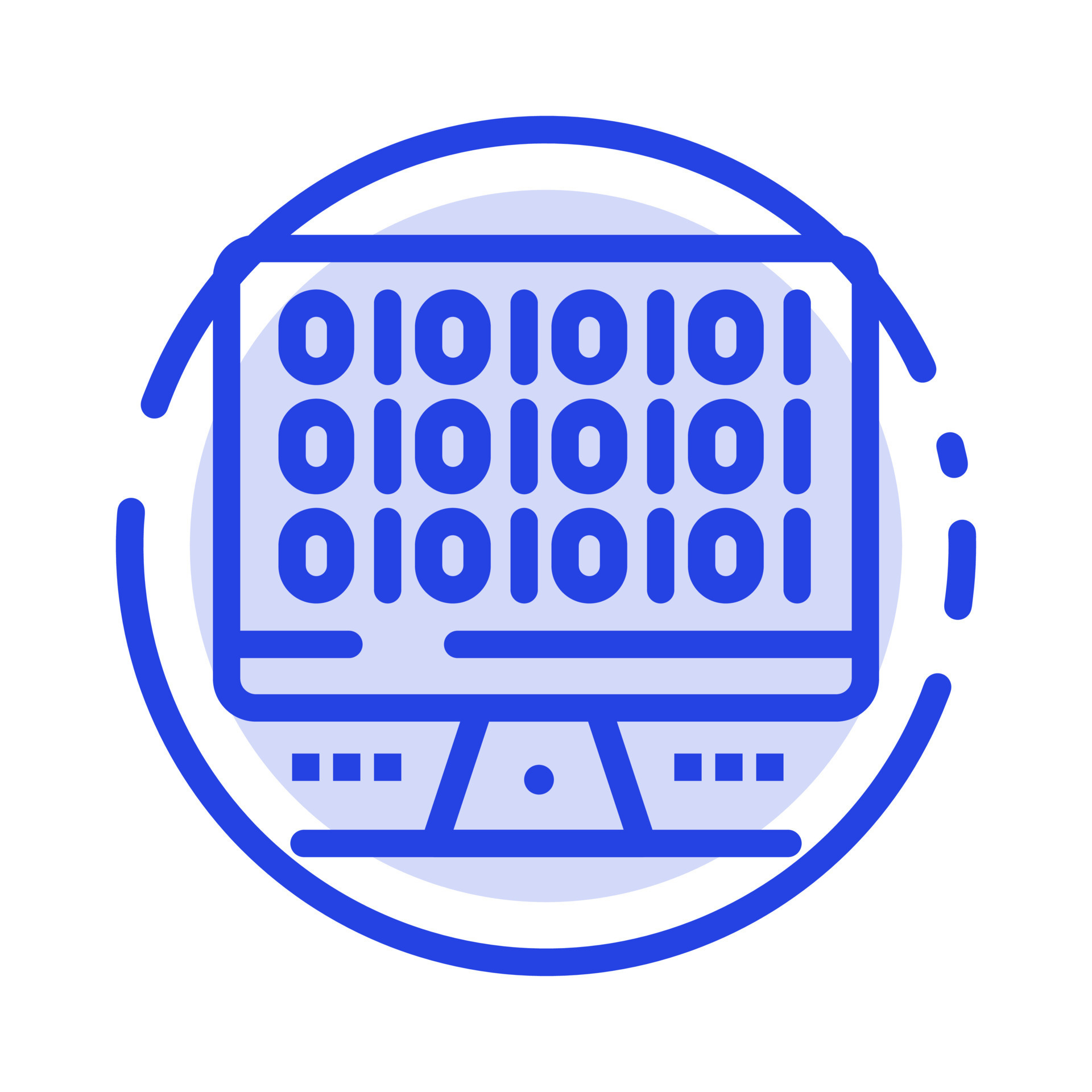 Web Computer Computing Server Blue Dotted Line Line Icon 19116979 ...