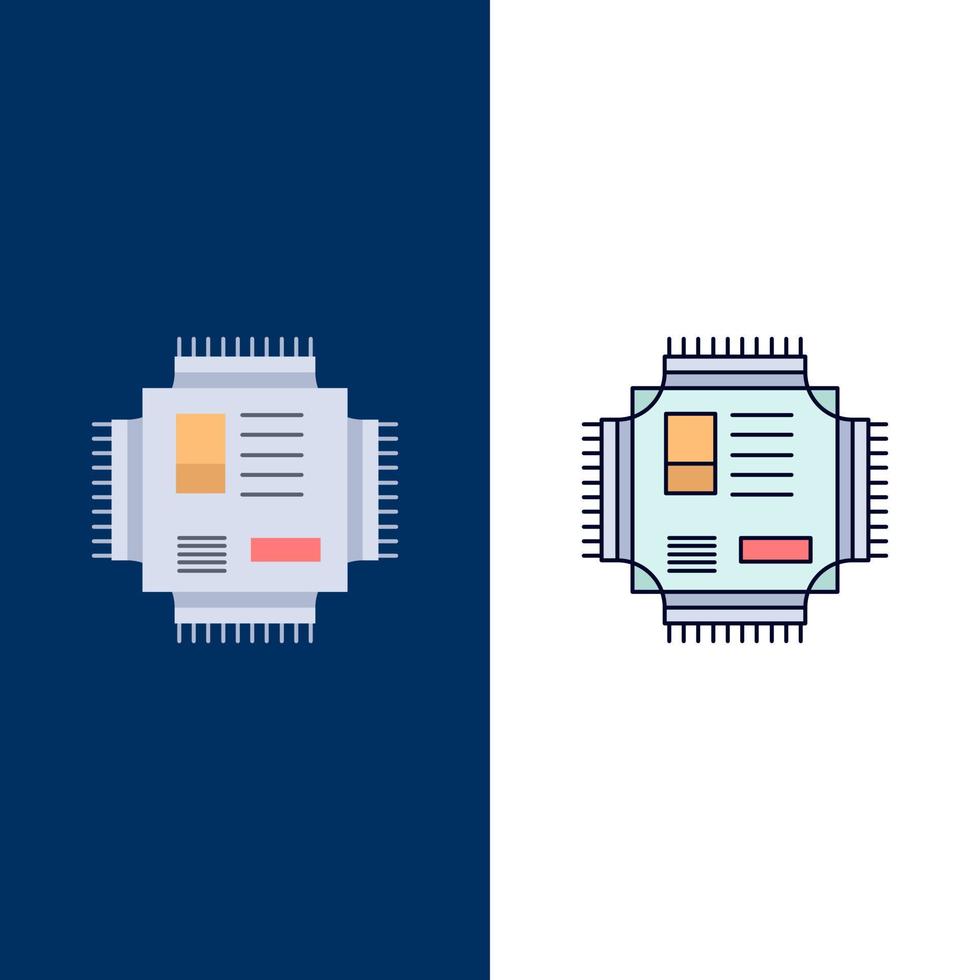 Chip Cpu Microchip Processor Technology Flat Color Icon Vector 19118280