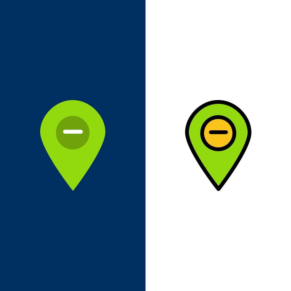 Location Map Marker Pin Icons Flat And Line Filled Icon Set Vector Blue Background 19118379 0313
