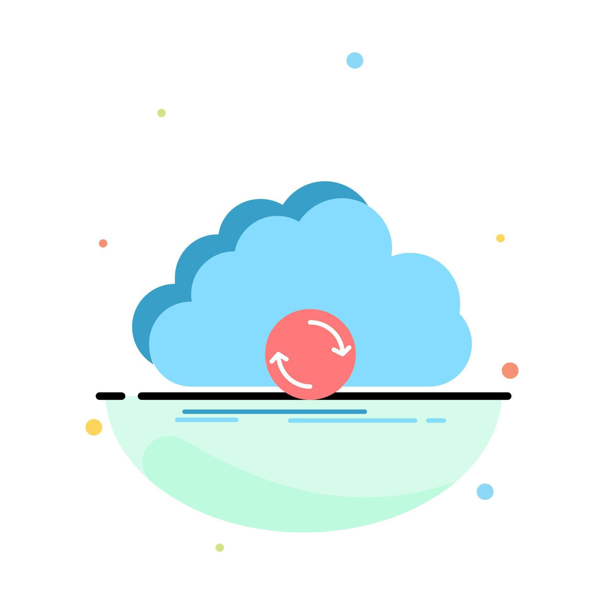 cloud syncing sync data synchronization Flat Color Icon Vector 19118896 Vector Art at Vecteezy