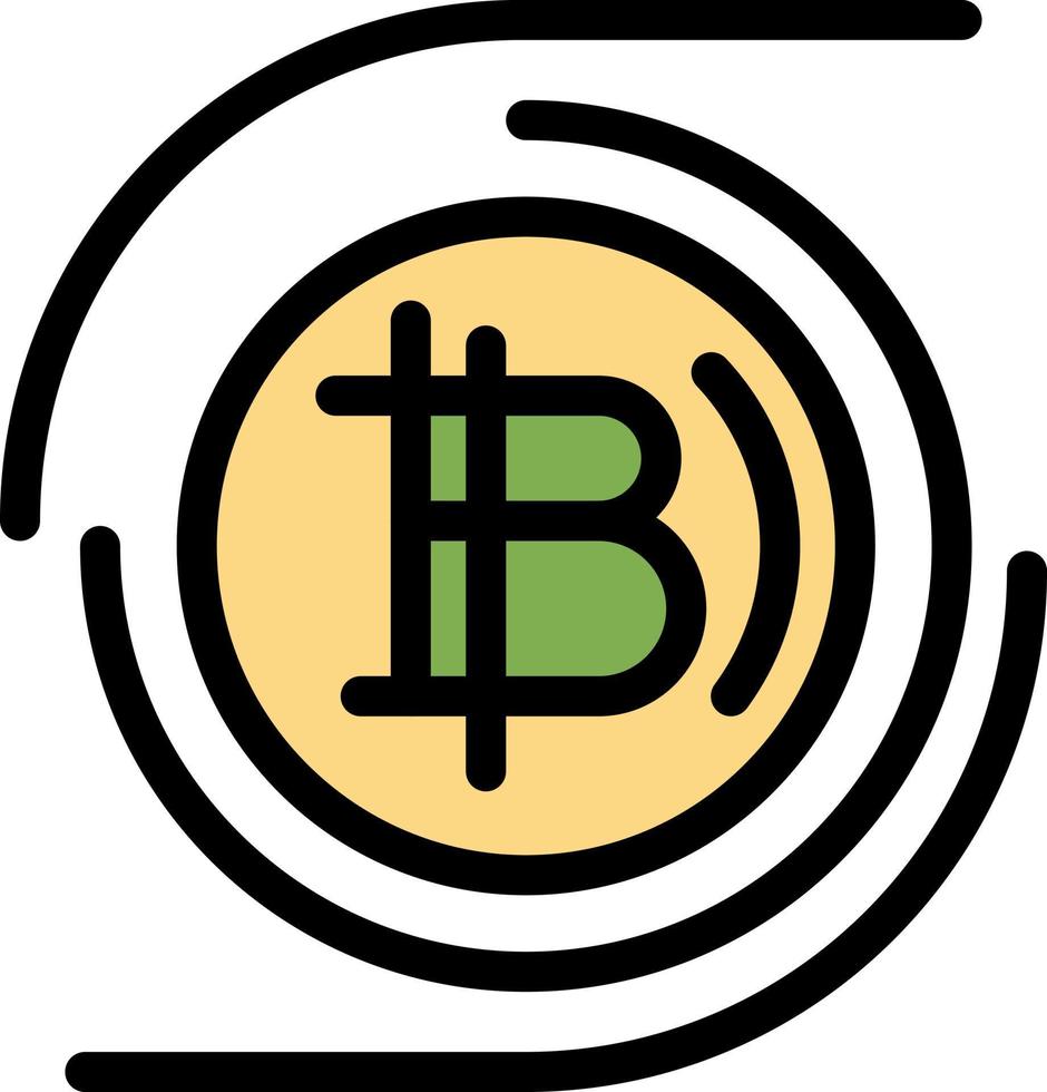 Bitcoins Bitcoin Block Chain Crypto Currency Decentralized Flat Color Icon Vector Icon Banner