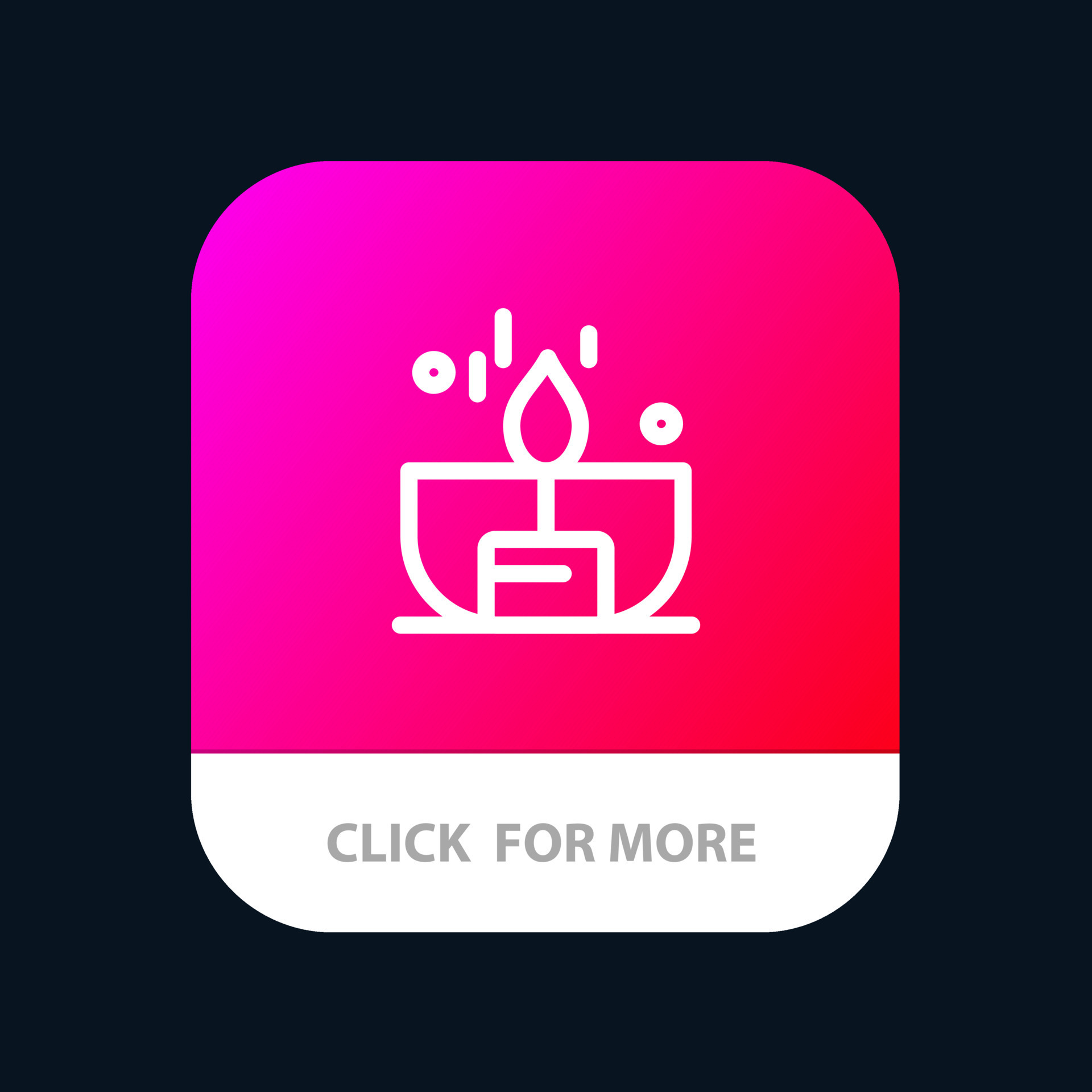 Candle Dark Light Lighter Shine Mobile App Button Android and IOS Line Version 19120533 Vector ...