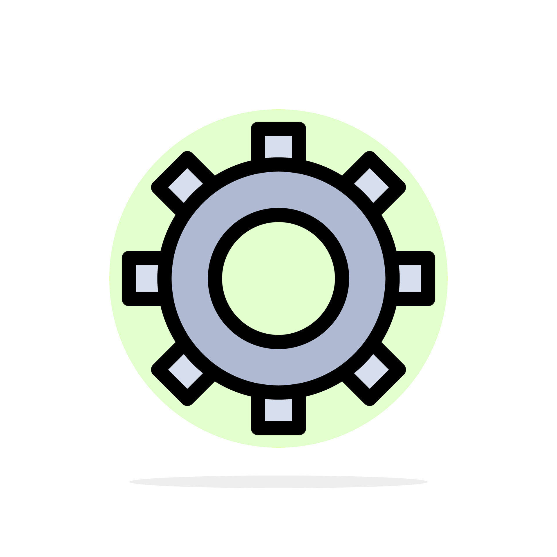 Cogs Gear Setting Abstract Circle Background Flat Color Icon 19120539