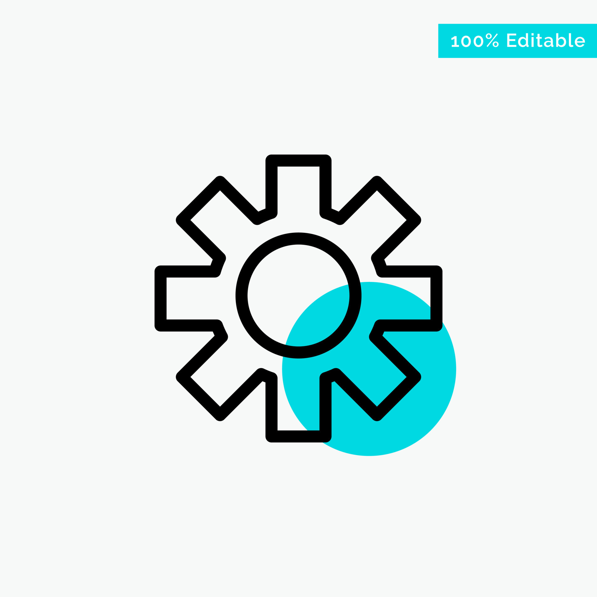 Setting Cog Gear turquoise highlight circle point Vector icon 19121250 ... Setting Cog Gear turquoise highlight circle point Vector icon 19121250 ...