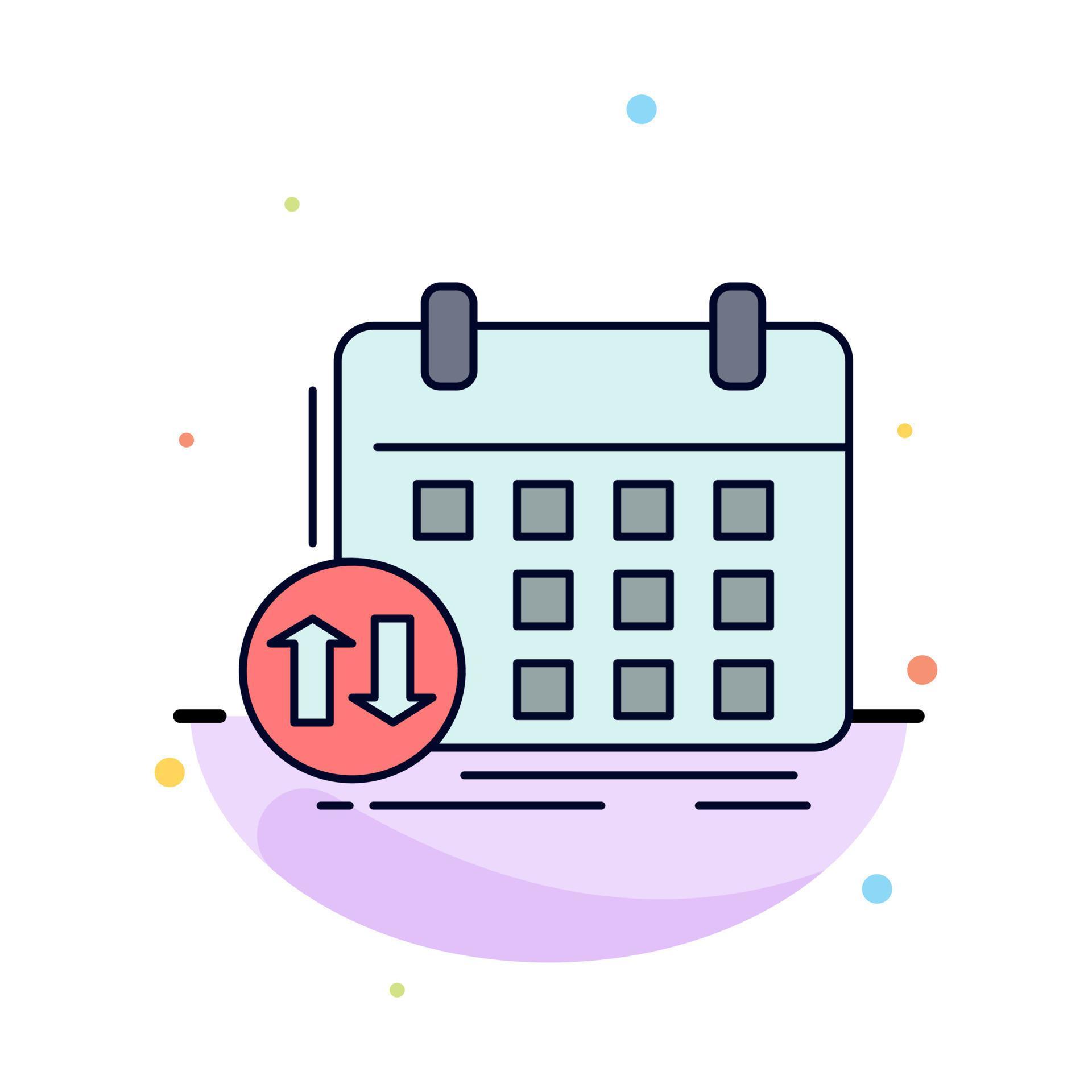 Schedule Classes Timetable Appointment Event Flat Color Icon Vector