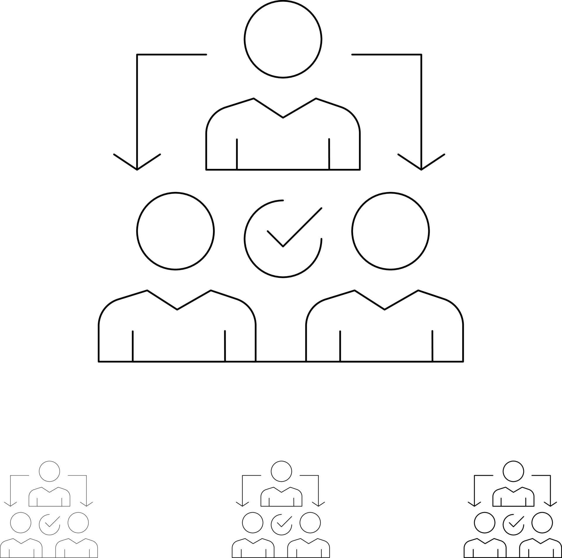 Assignment Delegate Delegating Distribution Bold And Thin Black Line Icon Set 19121785 Vector