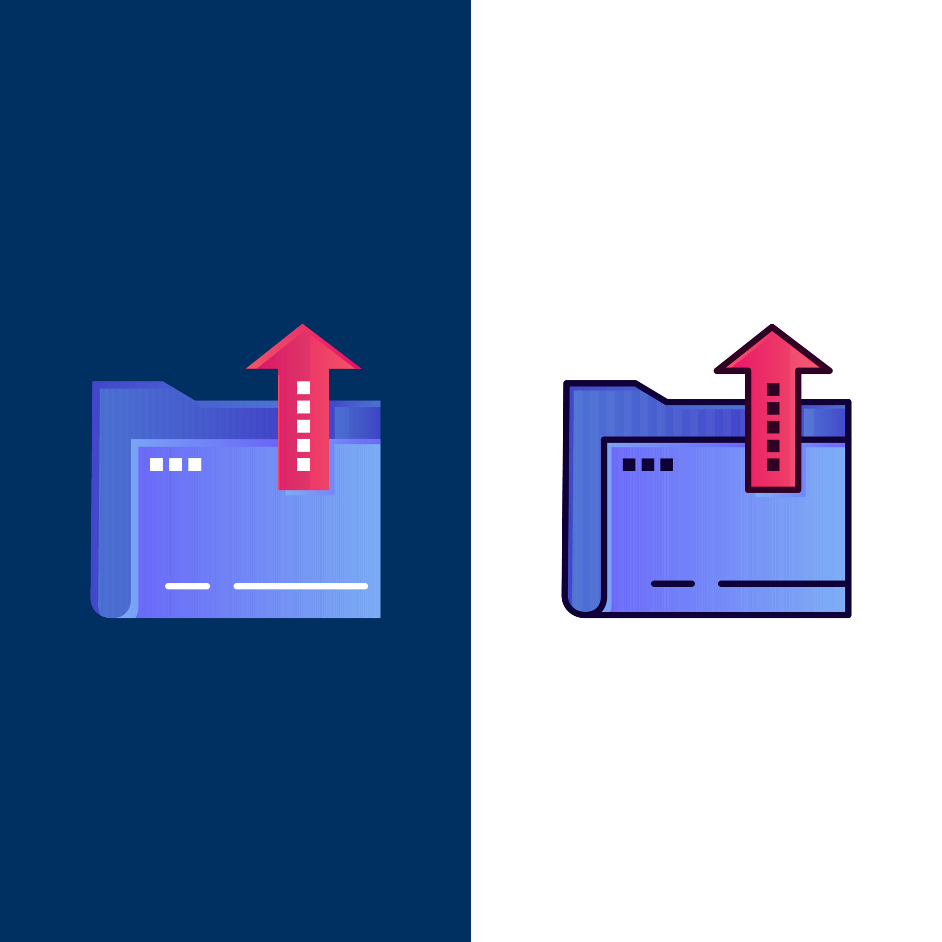Folder Document File Storage Icons Flat And Line Filled Icon Set Vector