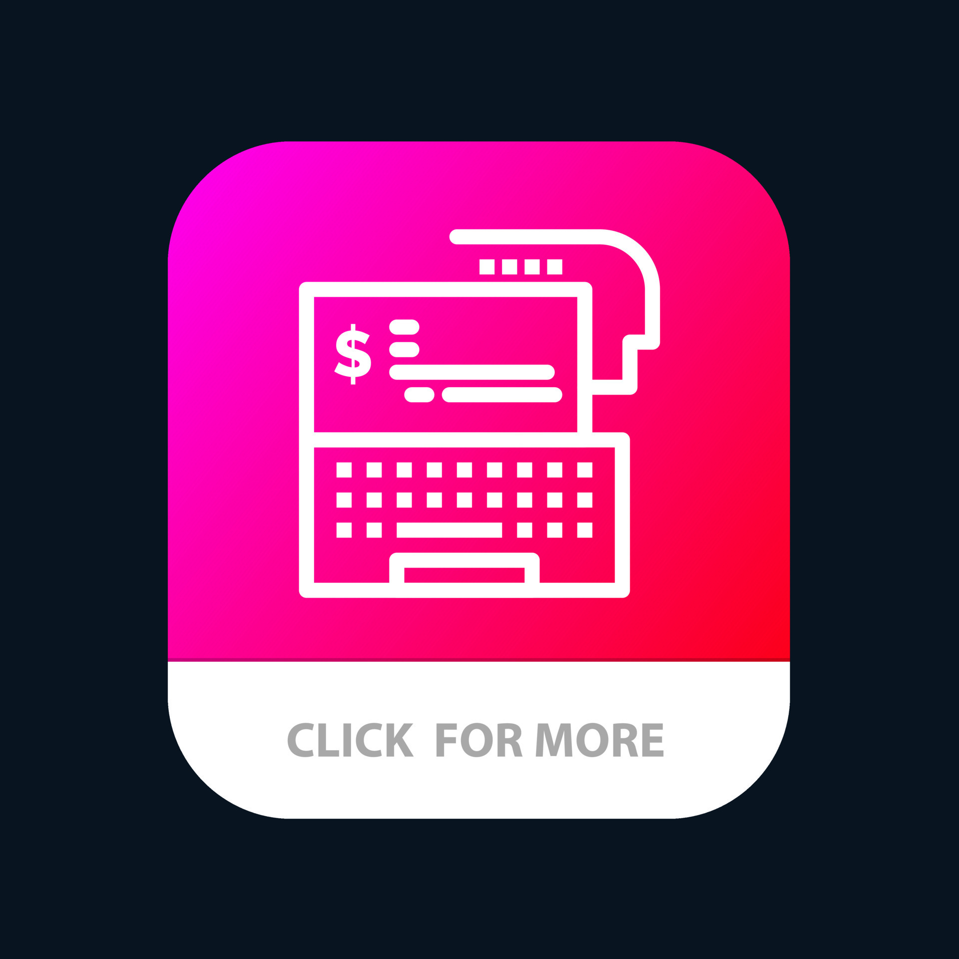 Digital Banking Bank Digital Money Online Mobile App Button Android And Ios Line Version