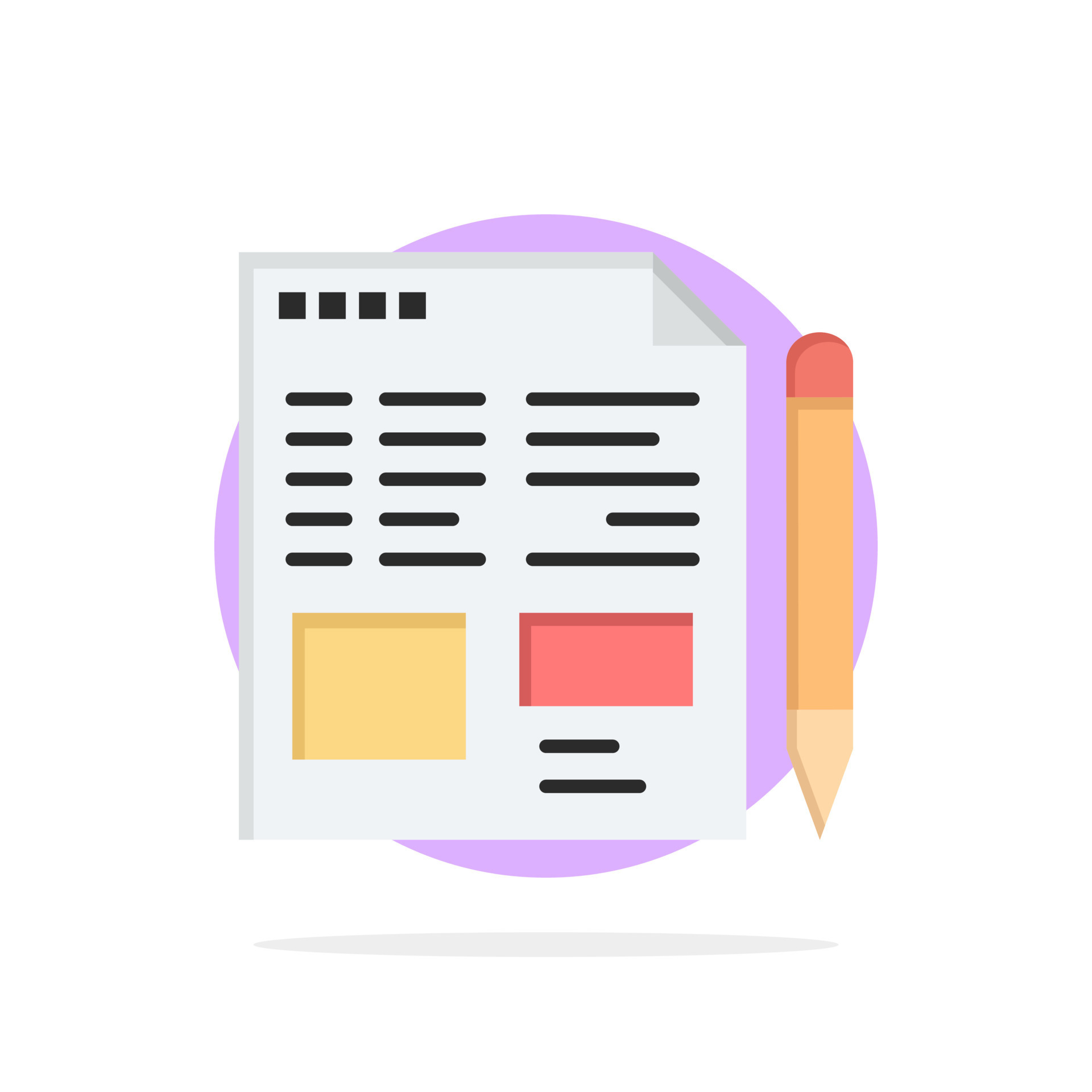 File Text Pencil Education Abstract Circle Background Flat Color Icon 19123312 Vector Art At