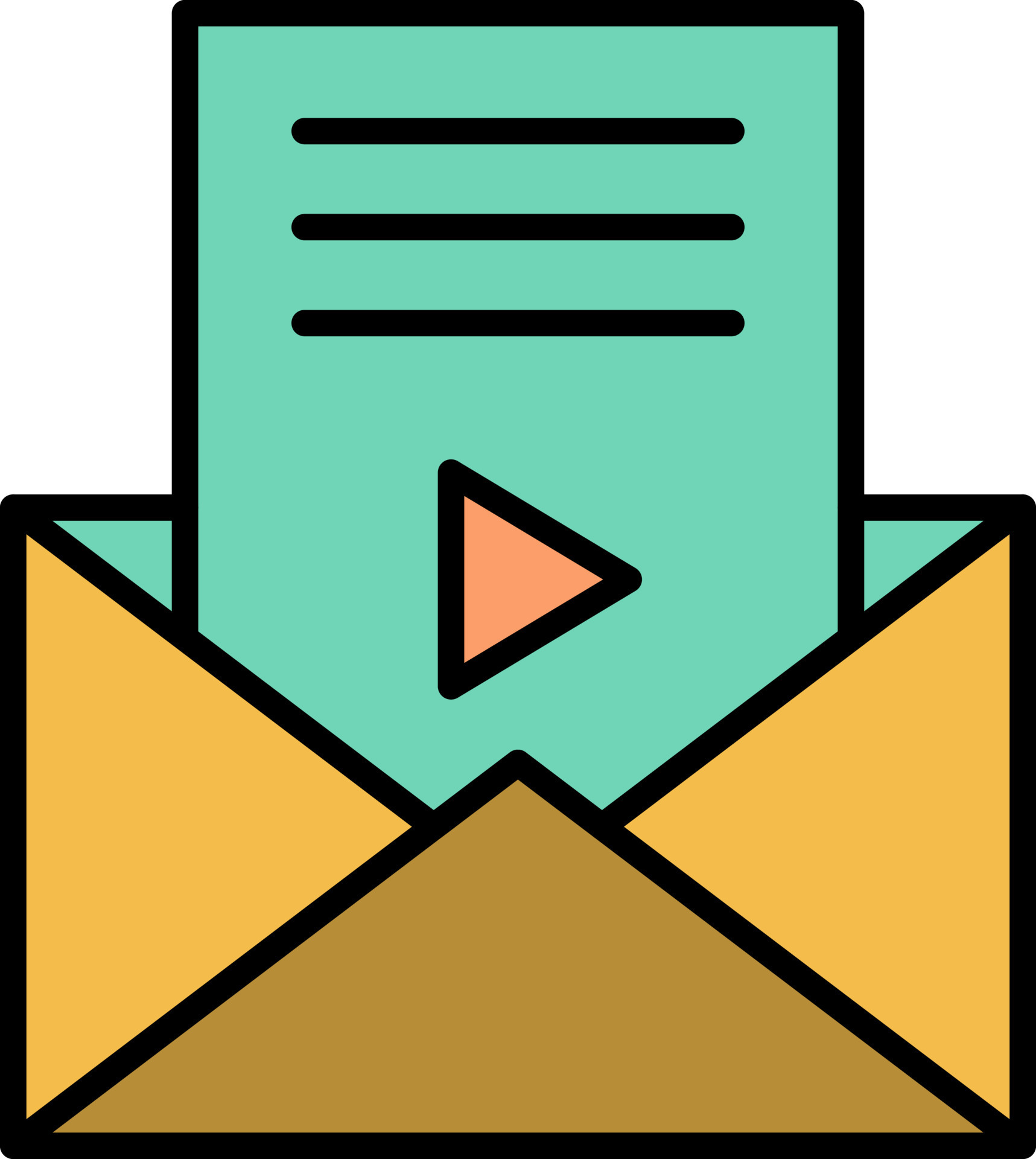 Mail Message Sms Video Player Flat Color Icon Vector Icon Banner Template 19123489 Vector Art At