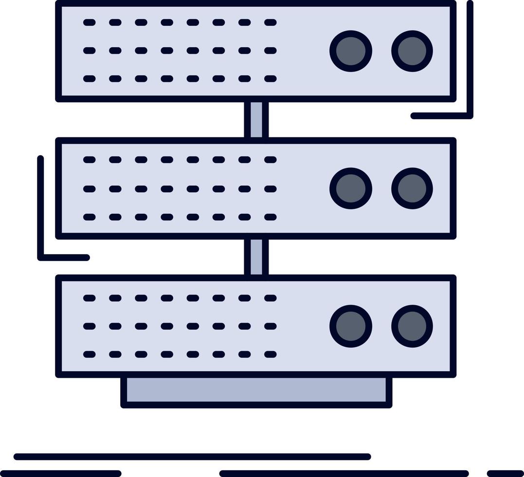 Server Storage Rack Database Data Flat Color Icon Vector 19123973