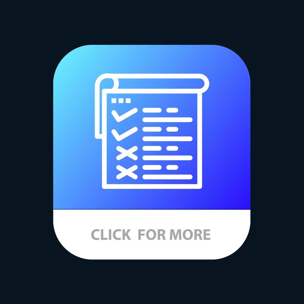 Checklist Testing Report Qa Mobile App Button Android And Ios Line Version 19125288 Vector Art