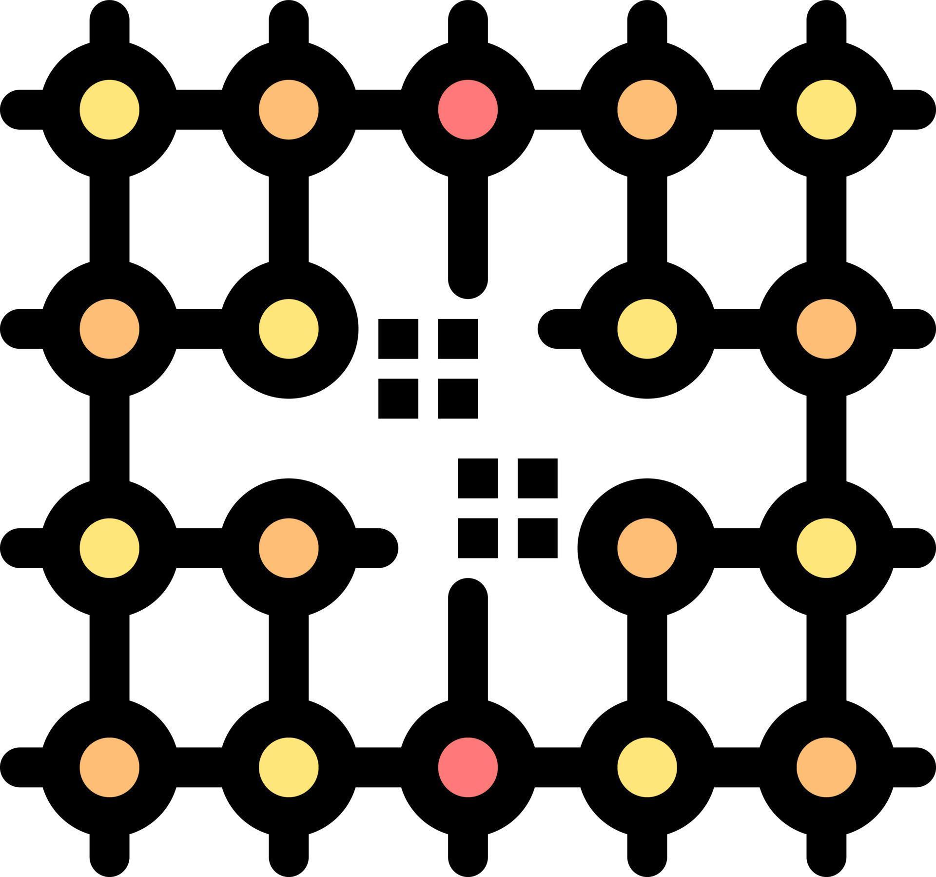 Chip Connection Electricity Grid Material Flat Color Icon Vector Icon