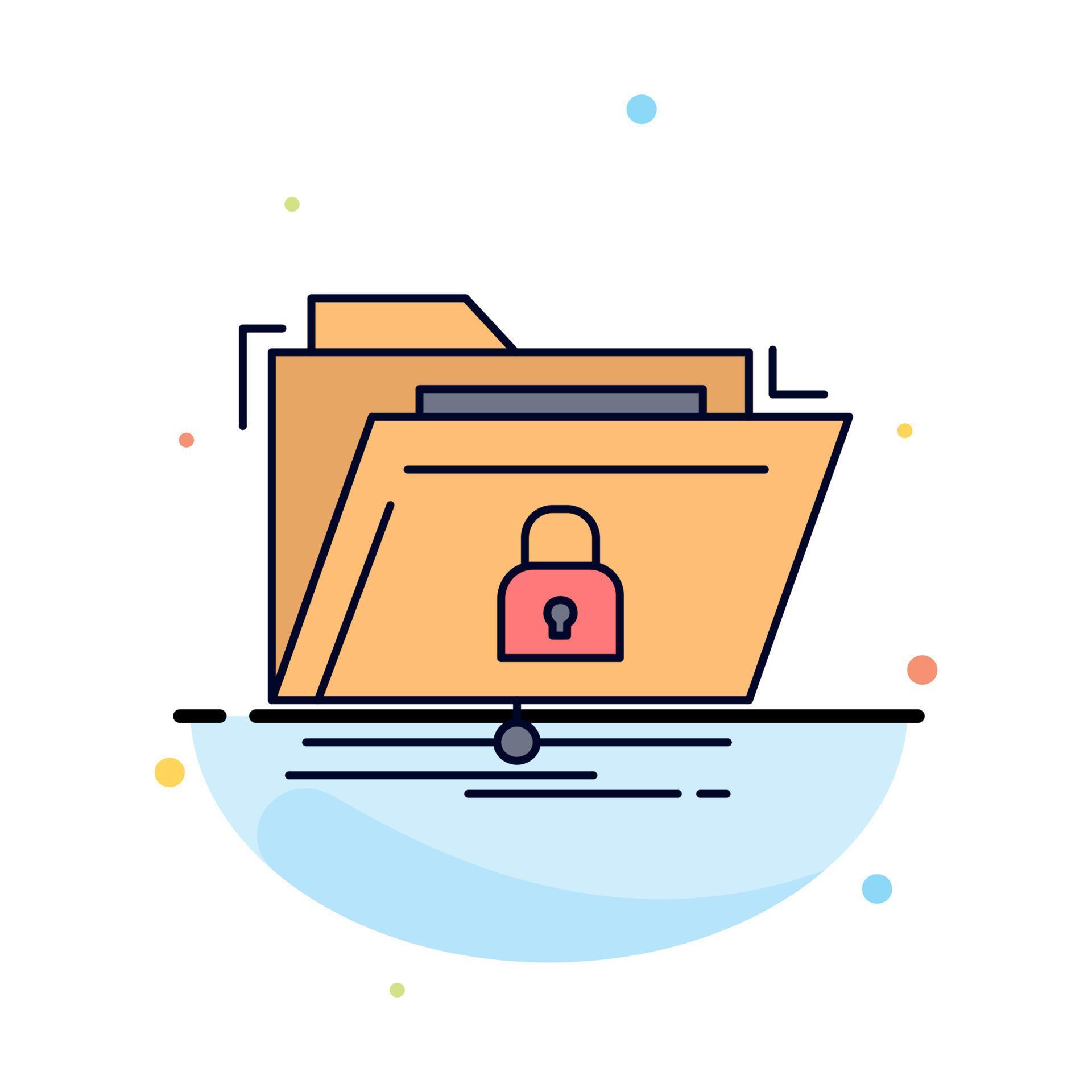 Encryption Files Folder Network Secure Flat Color Icon Vector 19126881 Vector Art At Vecteezy