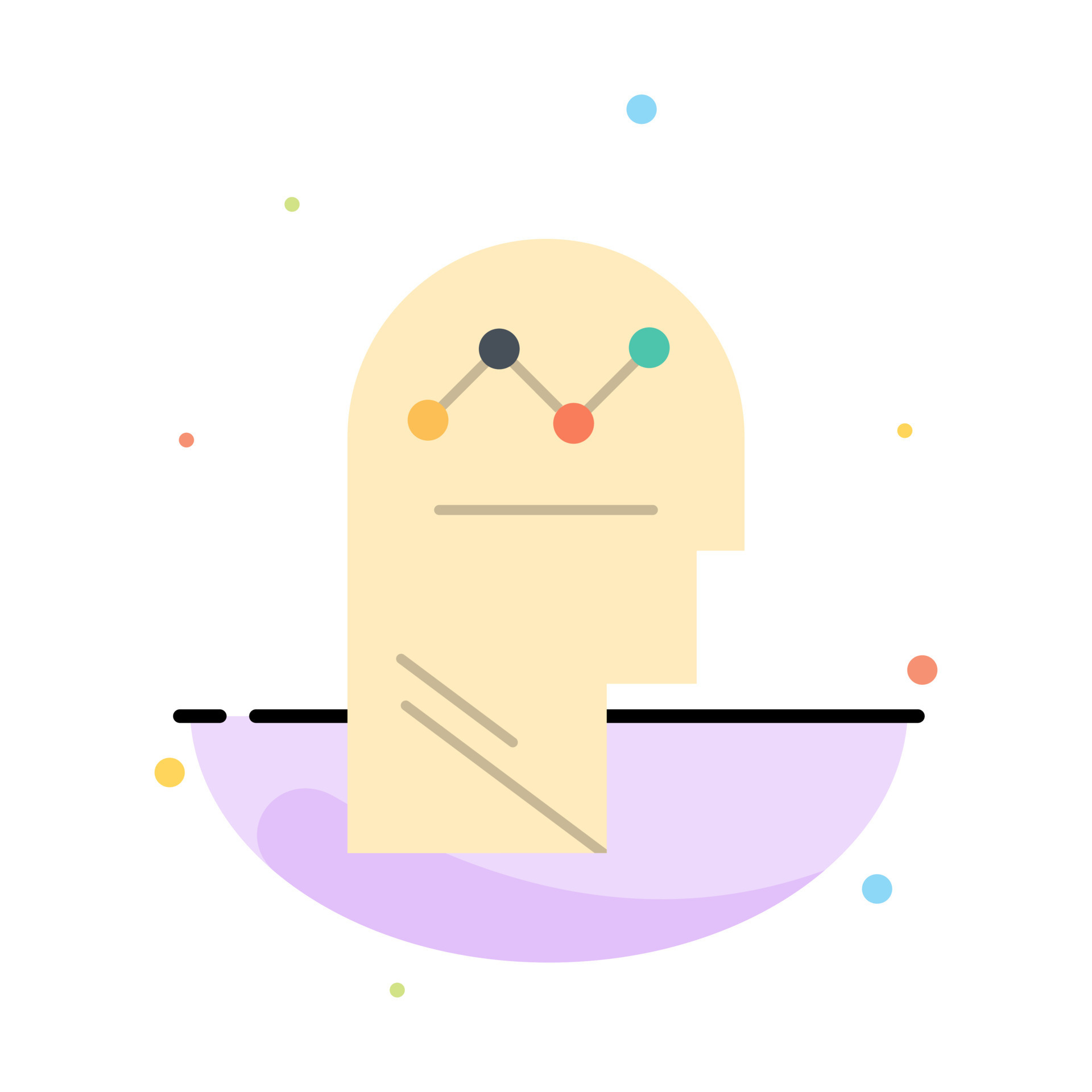 User Process Success Man Thinking Abstract Flat Color Icon Template ...