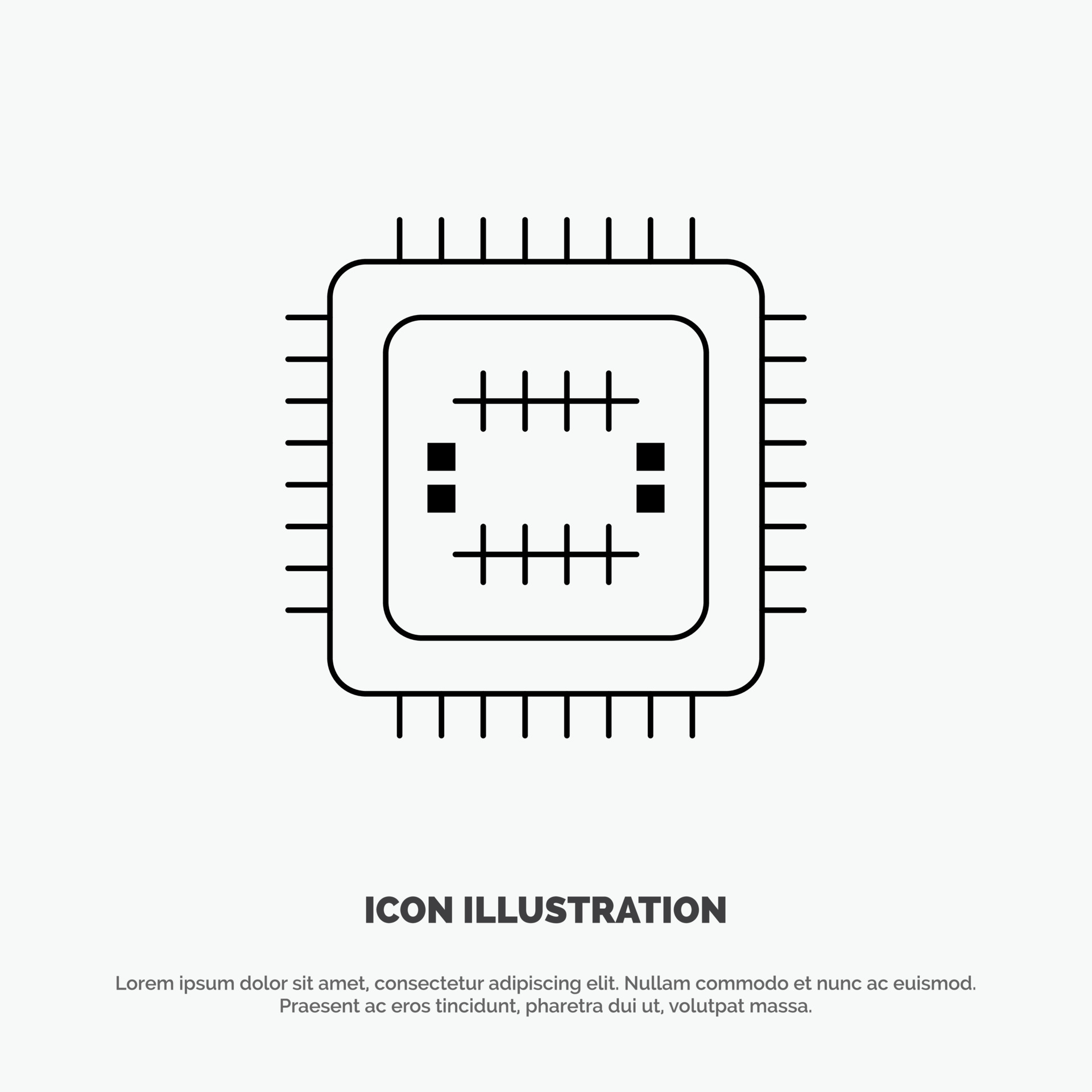 System Tech Technology Cpu Line Icon Vector 19128132 Vector Art At Vecteezy