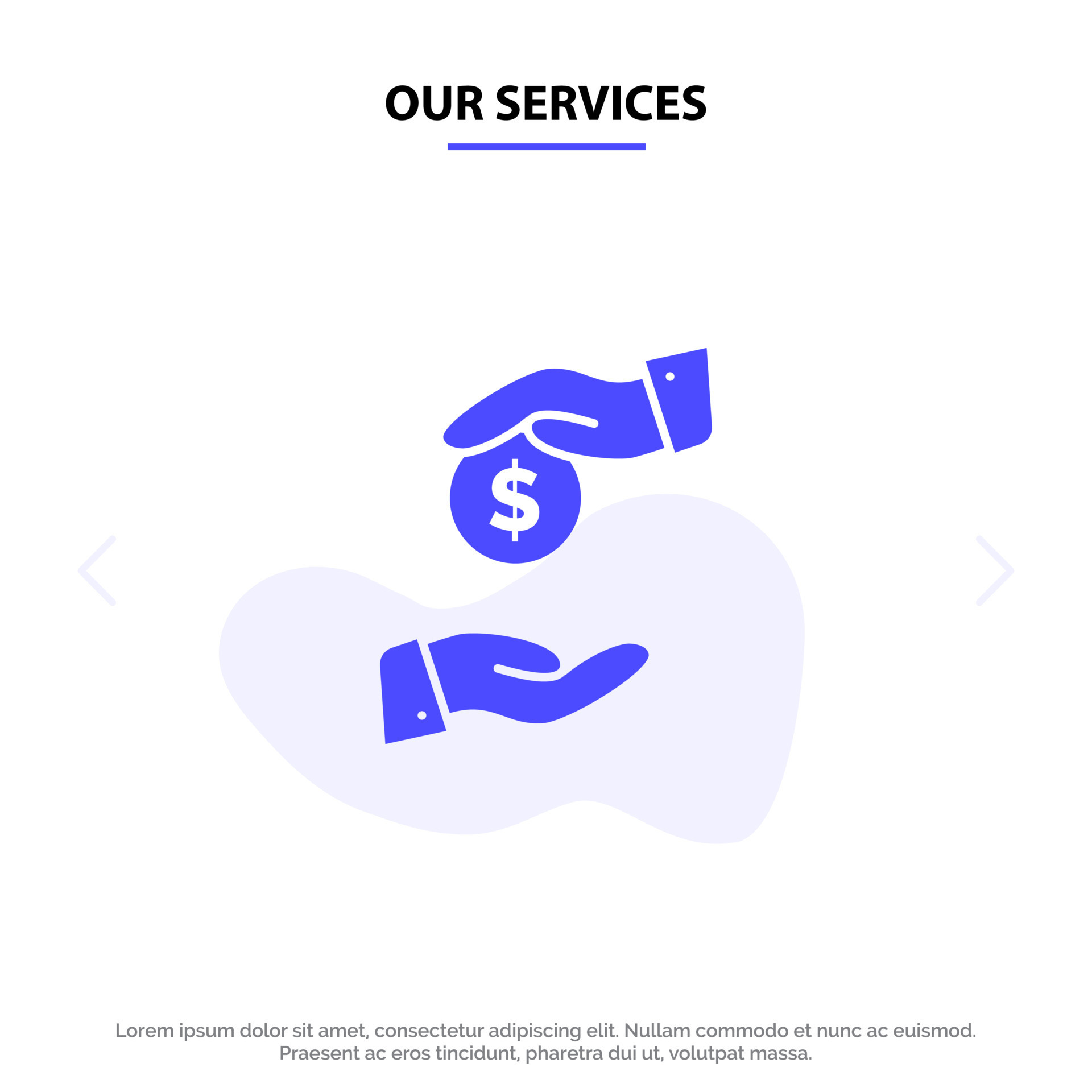 Our Services Bribe Bribery Bureaucracy Corrupt Solid Glyph Icon Web Card Template 19128577