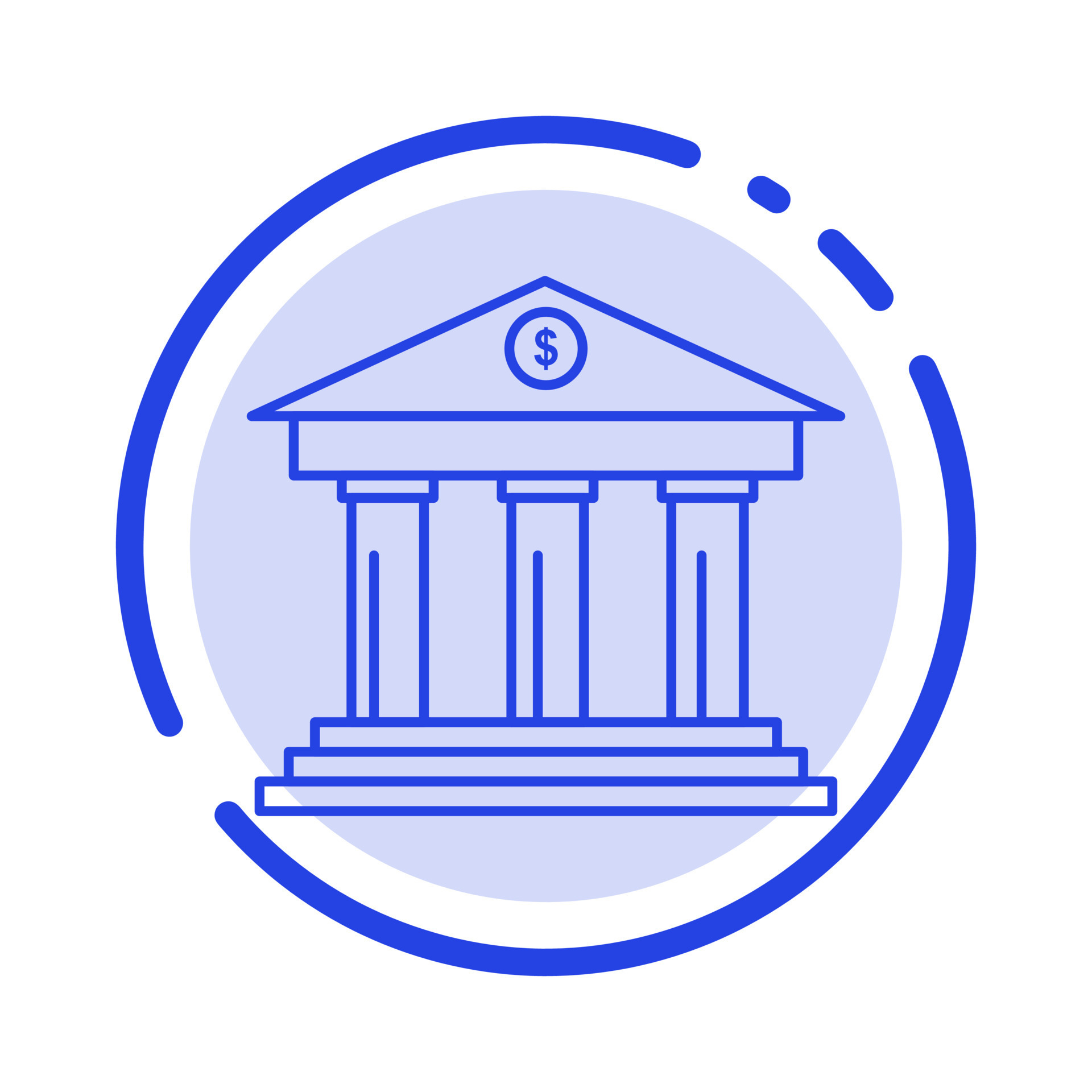Bank Business Finance Building Money Blue Dotted Line Line Icon ... Bank Business Finance Building Money Blue Dotted Line Line Icon ...
