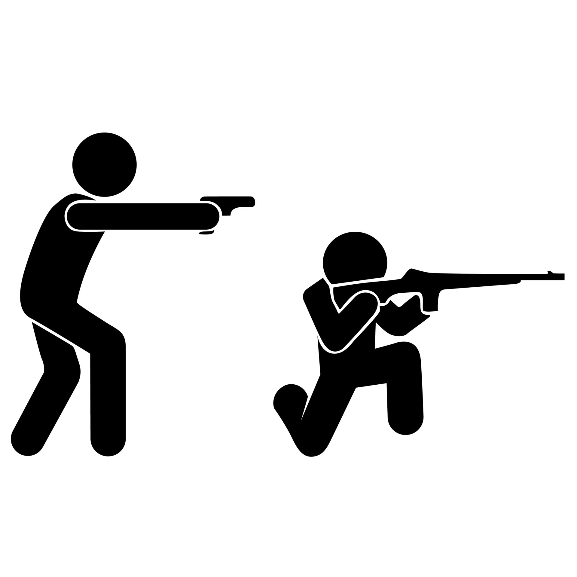 Man Shoots A Gun People With Guns Vector Isolated Icon 19133929