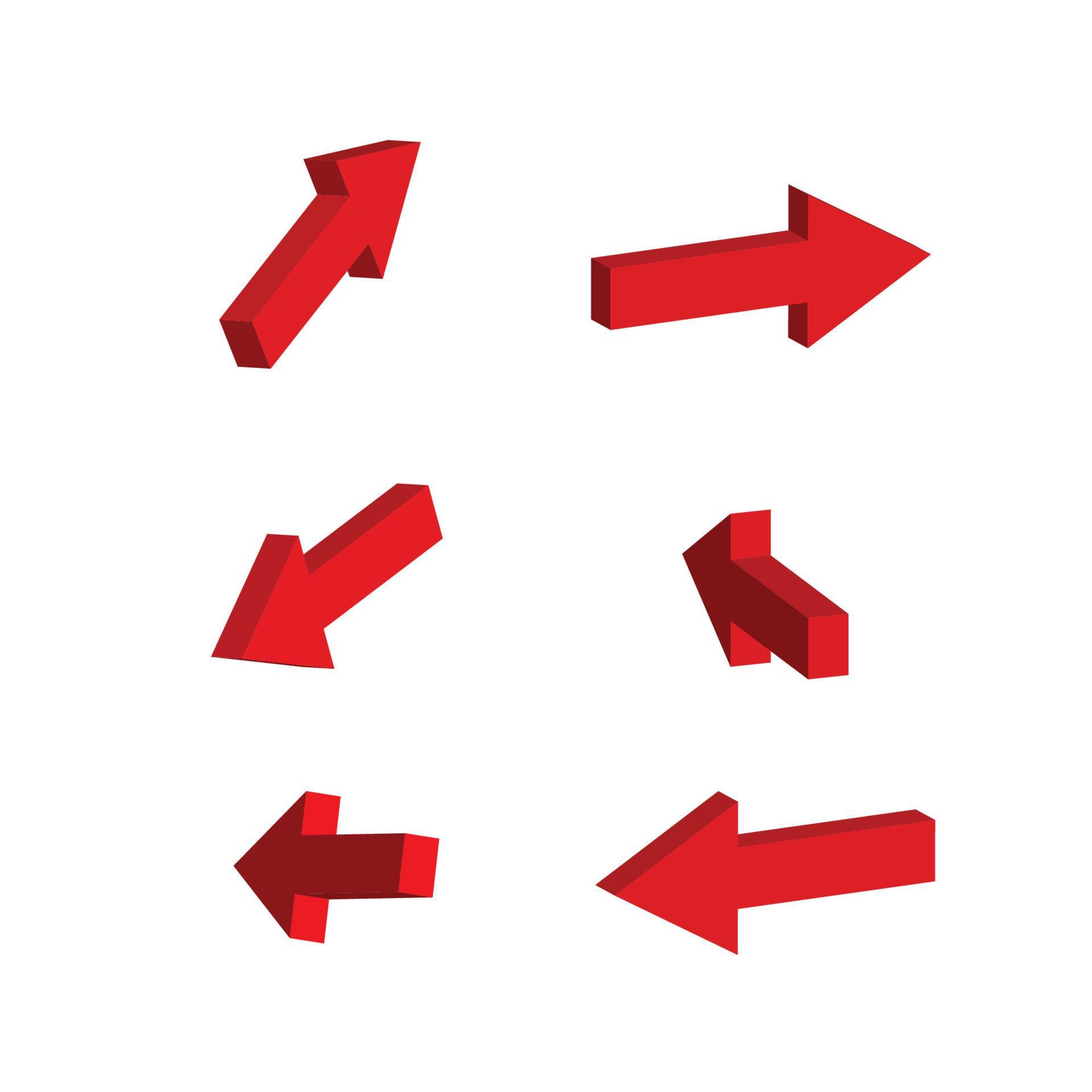 Isometric Arrow Set A Red Icon To Indicate The Direction Of Movement Or Mark A Target