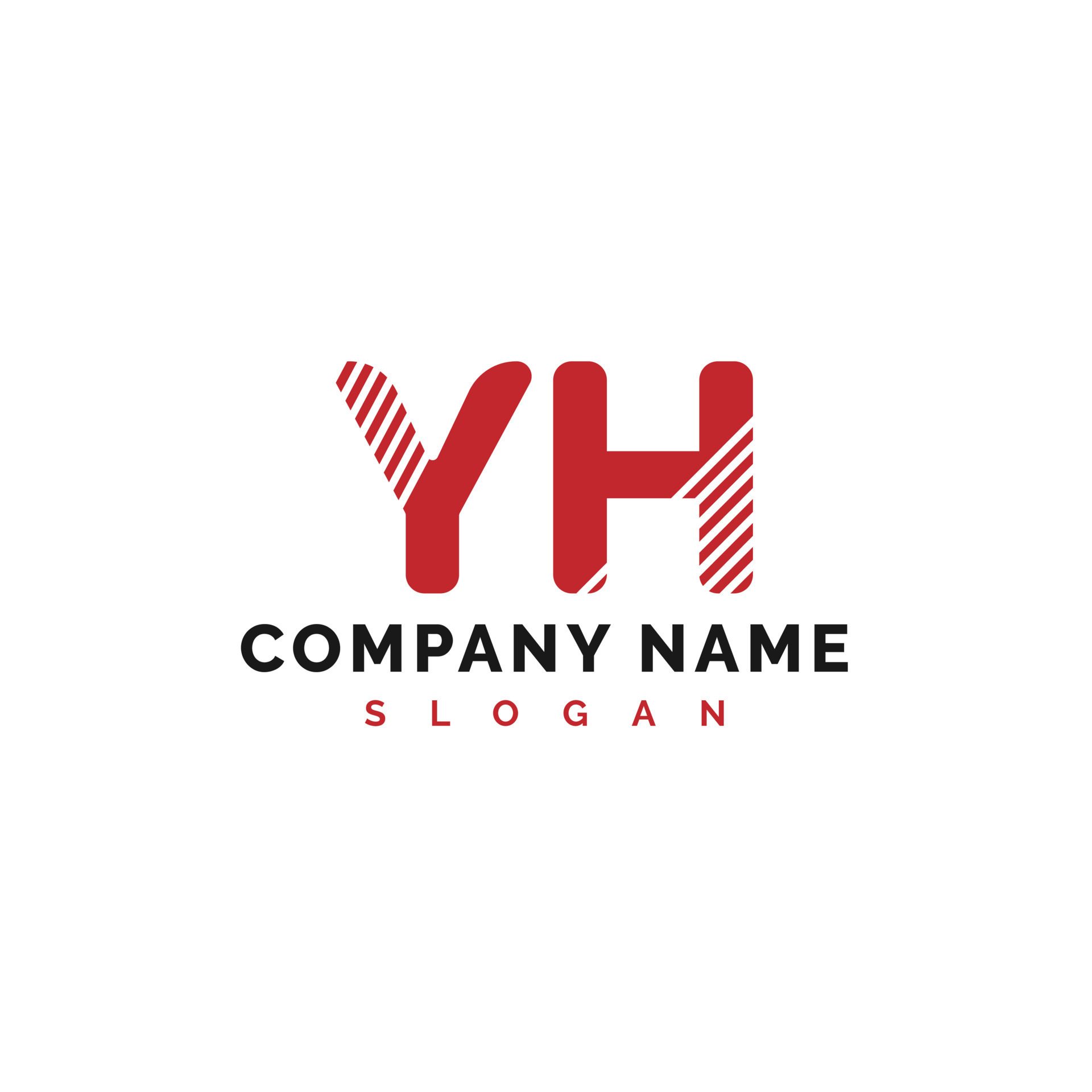 diseño del logotipo de la letra yh. Ilustración de vector de logotipo de letra yh - vector ...