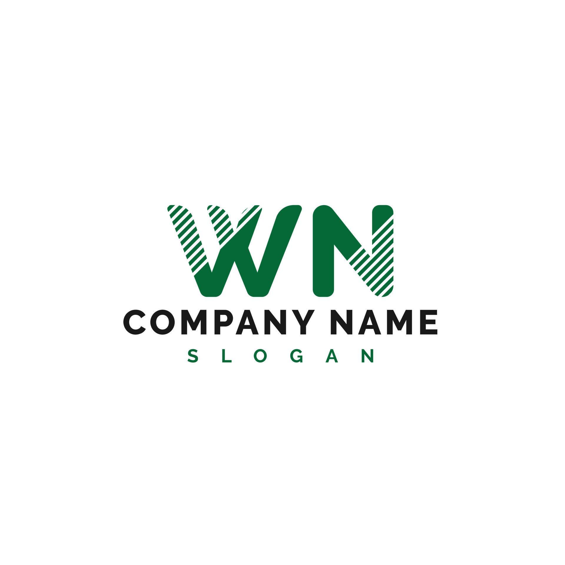 Diseño Del Logotipo De La Letra Wn Ilustración De Vector De Logotipo