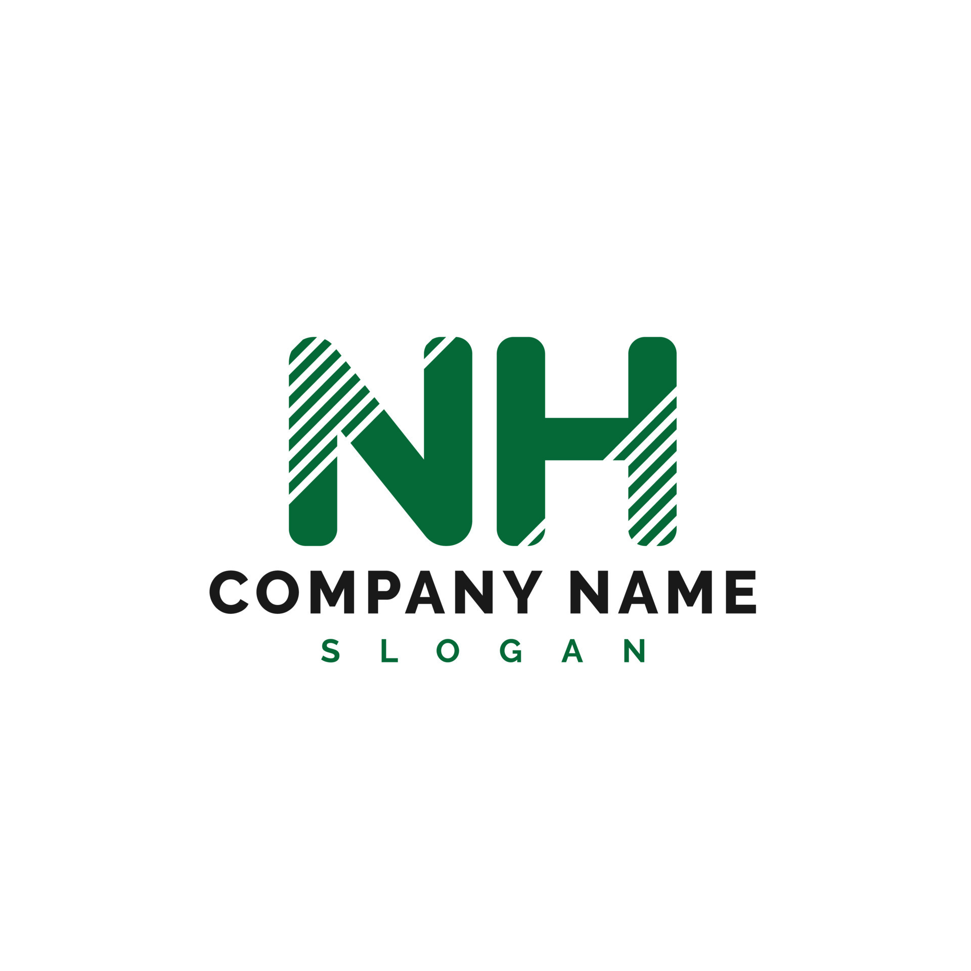 diseño del logotipo de la letra nh. Ilustración de vector de logotipo de letra nh - vector ...