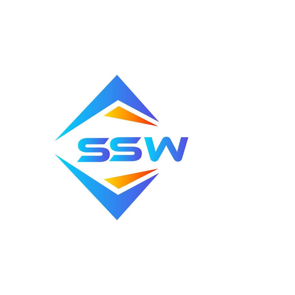 ssw diseño de logotipo de tecnología abstracta sobre fondo blanco. concepto de logotipo de letra ...
