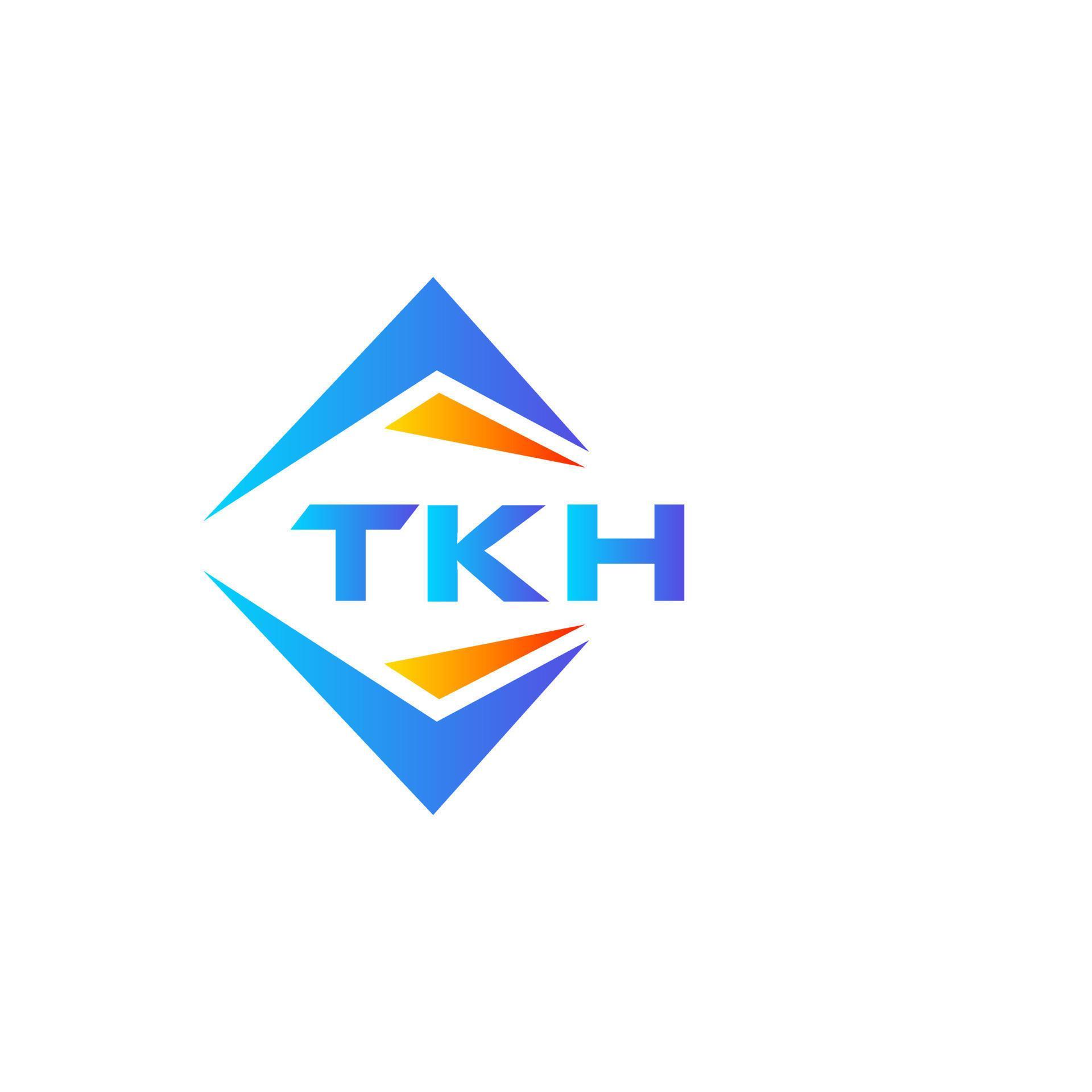 diseño de logotipo de tecnología abstracta tkh sobre fondo blanco. tkh creative iniciales carta ...