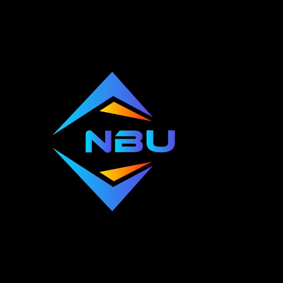 Diseño de logotipo de tecnología abstracta nbu sobre fondo negro. concepto de logotipo de letra ...