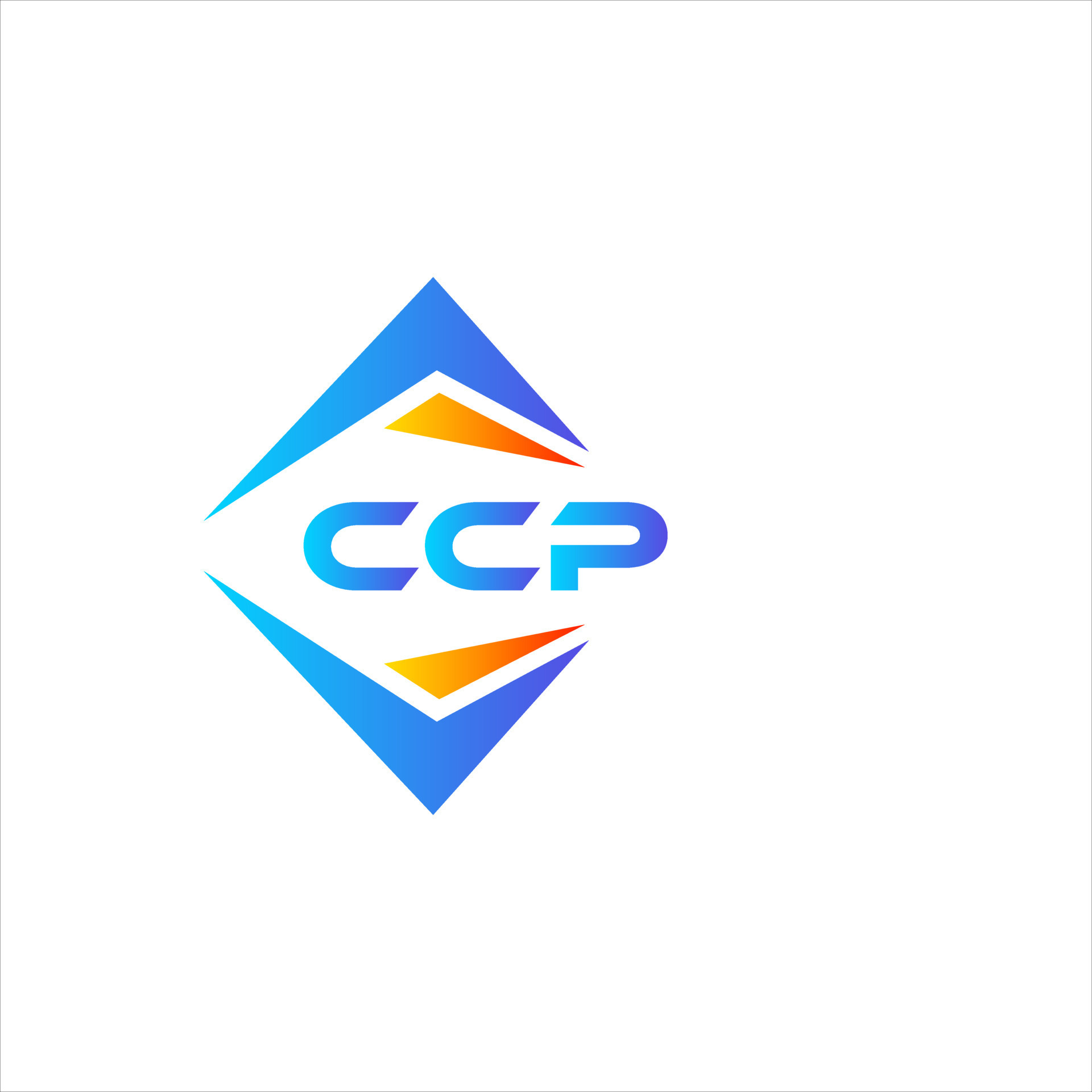 diseño de logotipo de tecnología abstracta ccp sobre fondo blanco. concepto de logotipo de letra ...