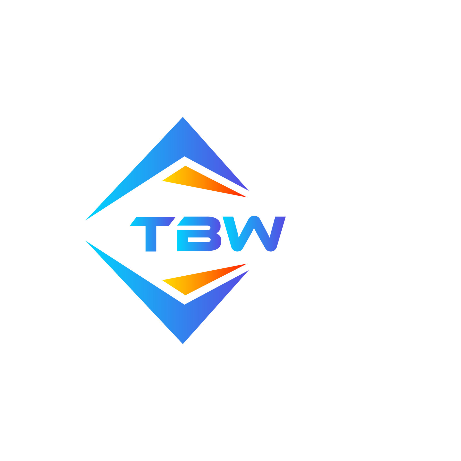diseño de logotipo de tecnología abstracta tbw sobre fondo blanco. Concepto de logotipo de letra ...