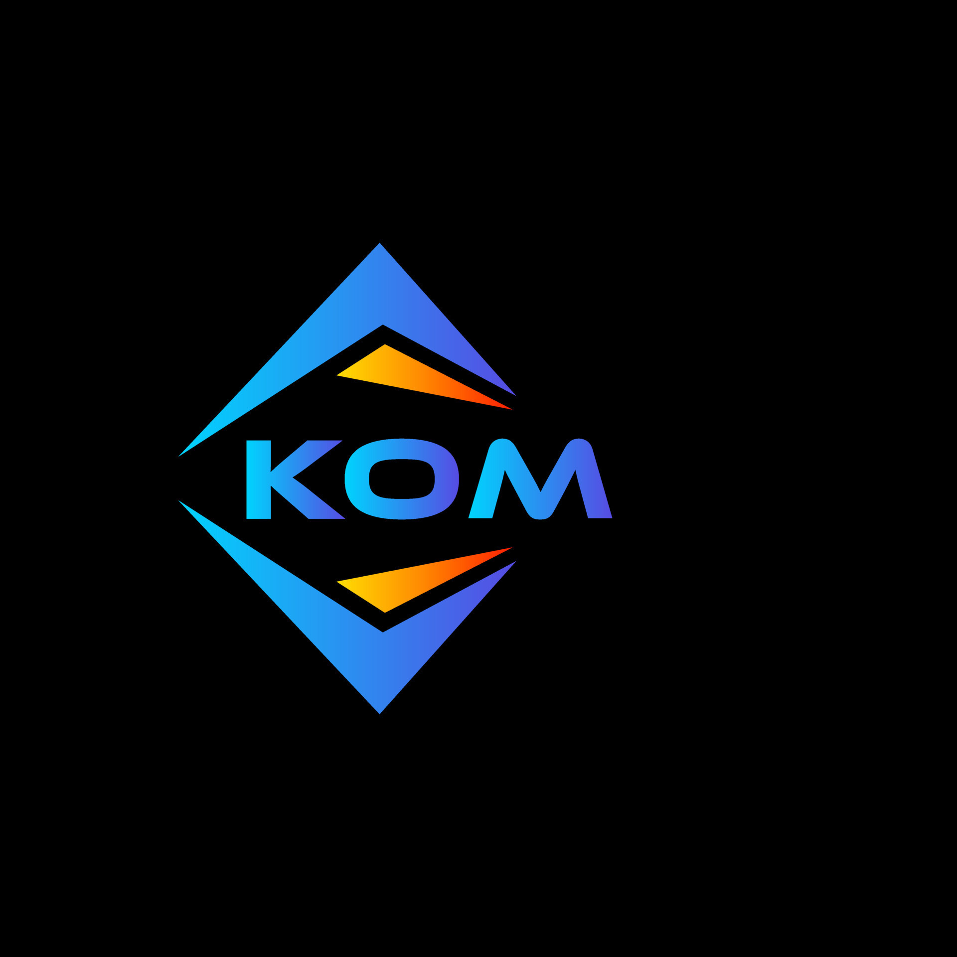 KOM abstract technology logo design on Black background. KOM creative ... KOM abstract technology logo design on Black background. KOM creative ...