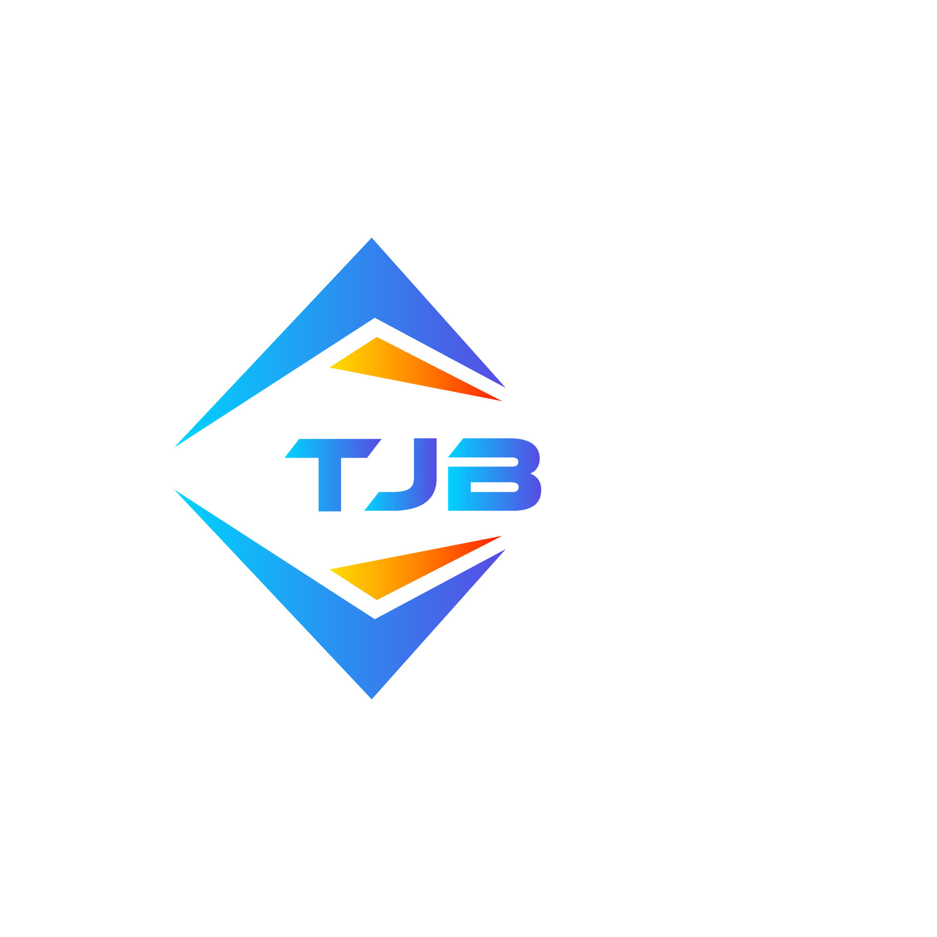 diseño de logotipo de tecnología abstracta tjb sobre fondo blanco. concepto de logotipo de letra ...