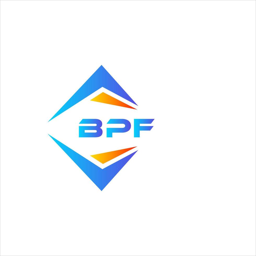 diseño de logotipo de tecnología abstracta bpf sobre fondo blanco. concepto de logotipo de letra ...