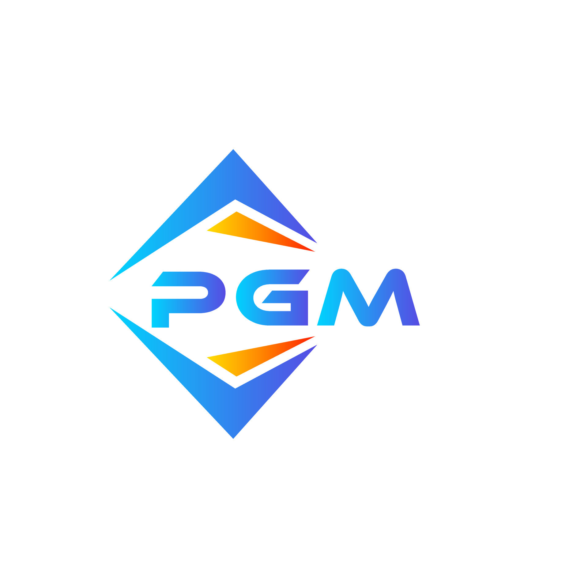 Diseño de logotipo de tecnología abstracta pgm sobre fondo blanco. concepto de logotipo de letra ...
