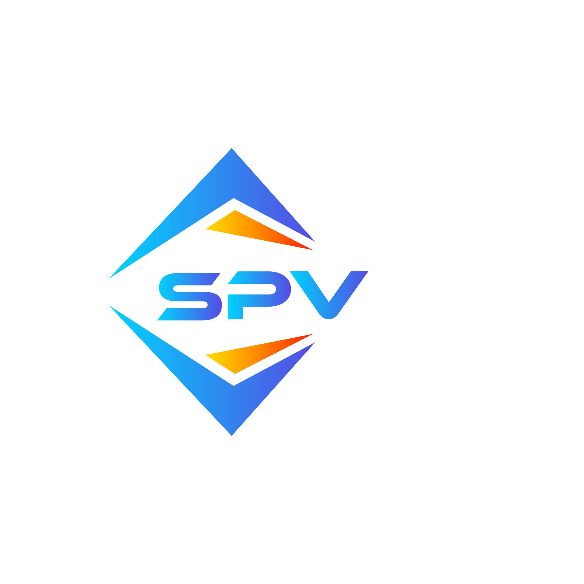 diseño de logotipo de tecnología abstracta spv sobre fondo blanco. concepto de logotipo de letra ...